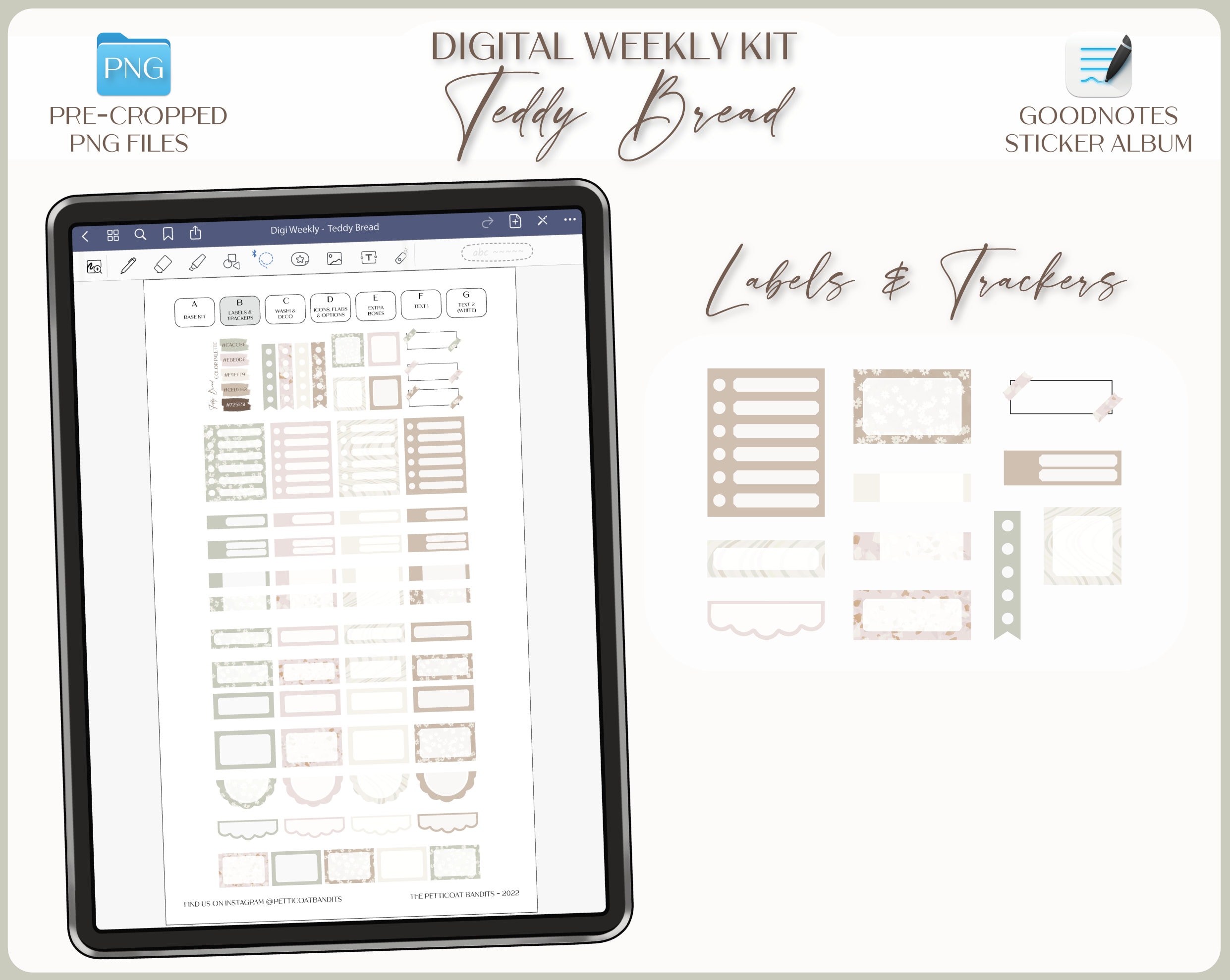 Digital Stickers for Goodnotes | Weekly Planner Kit | iPad Goodnotes ...