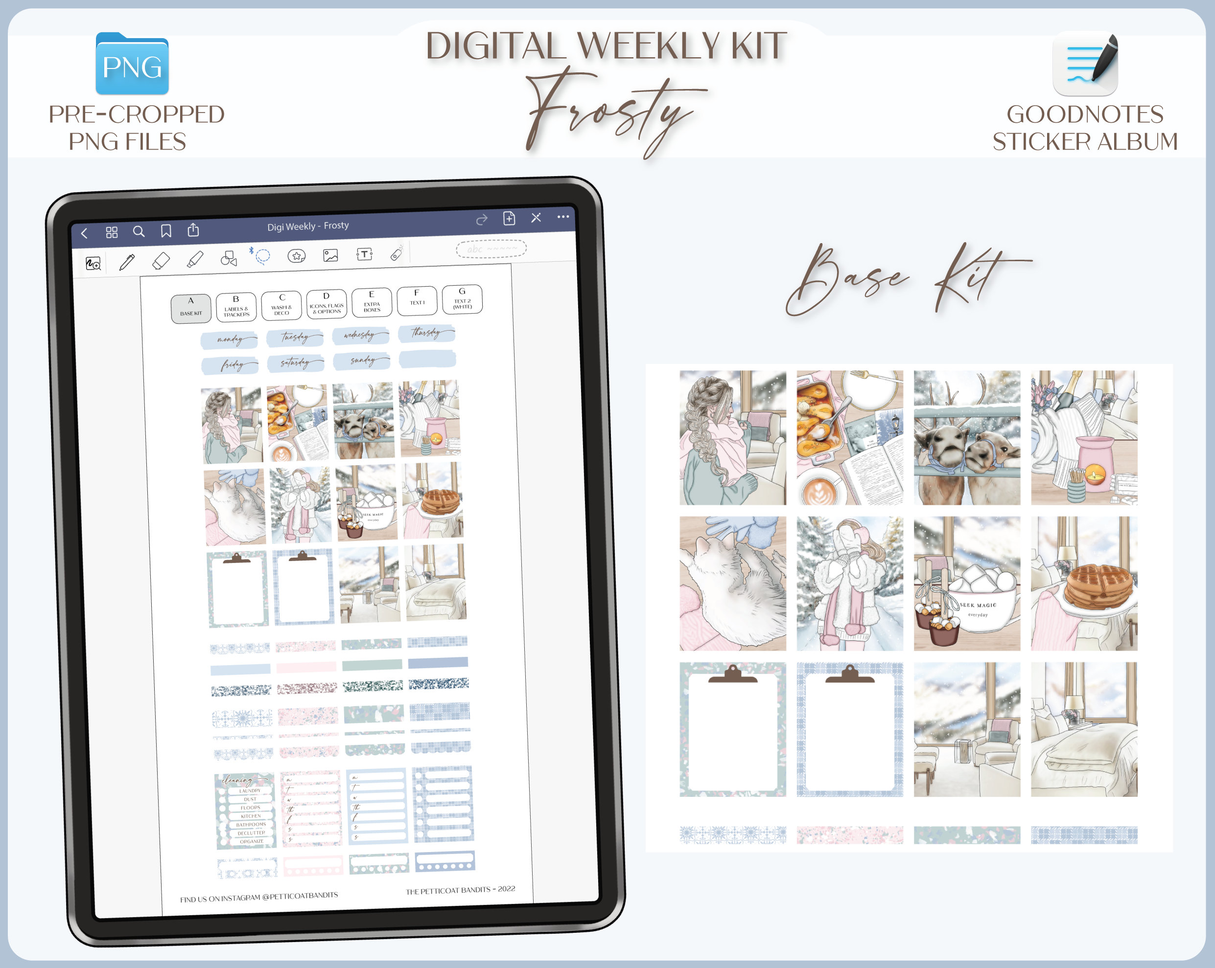 Digital Stickers for Goodnotes | Weekly Planner Kit | iPad Goodnotes ...