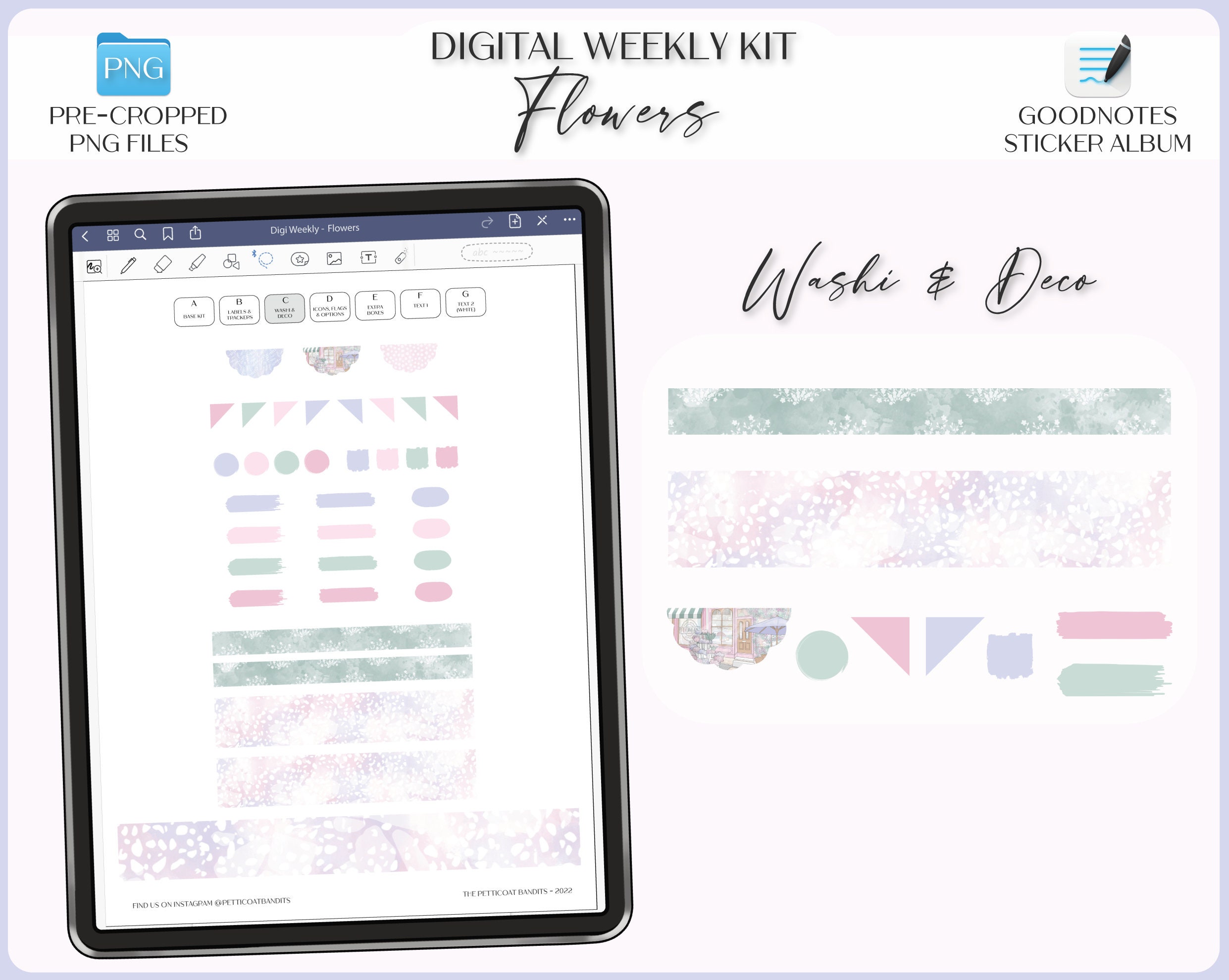 Digital Stickers for Goodnotes | Weekly Planner Kit | iPad Goodnotes ...