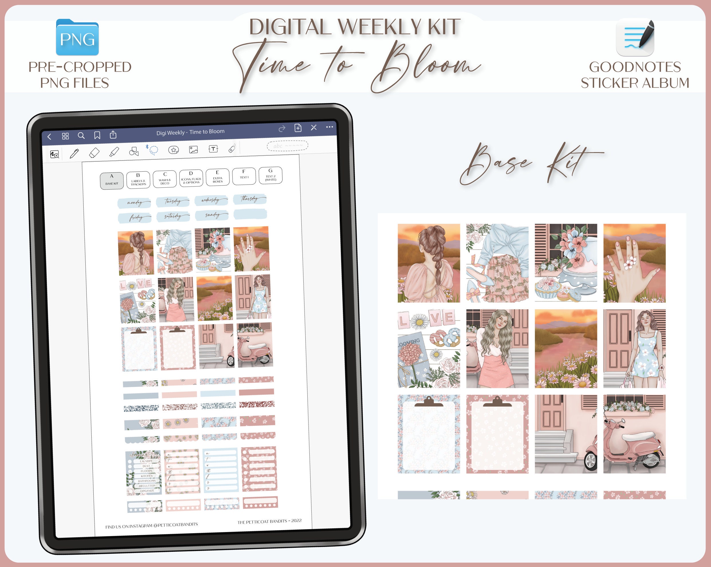 Digital Stickers for Goodnotes Weekly Planner Kit iPad Goodnotes ...
