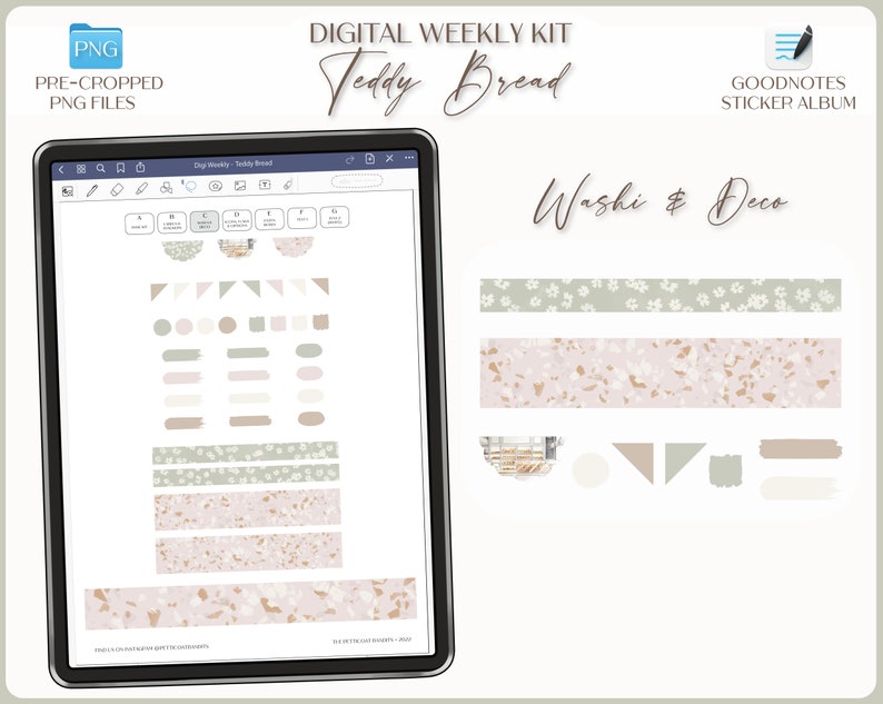 Digital Stickers for Goodnotes | Weekly Planner Kit | iPad Goodnotes ...
