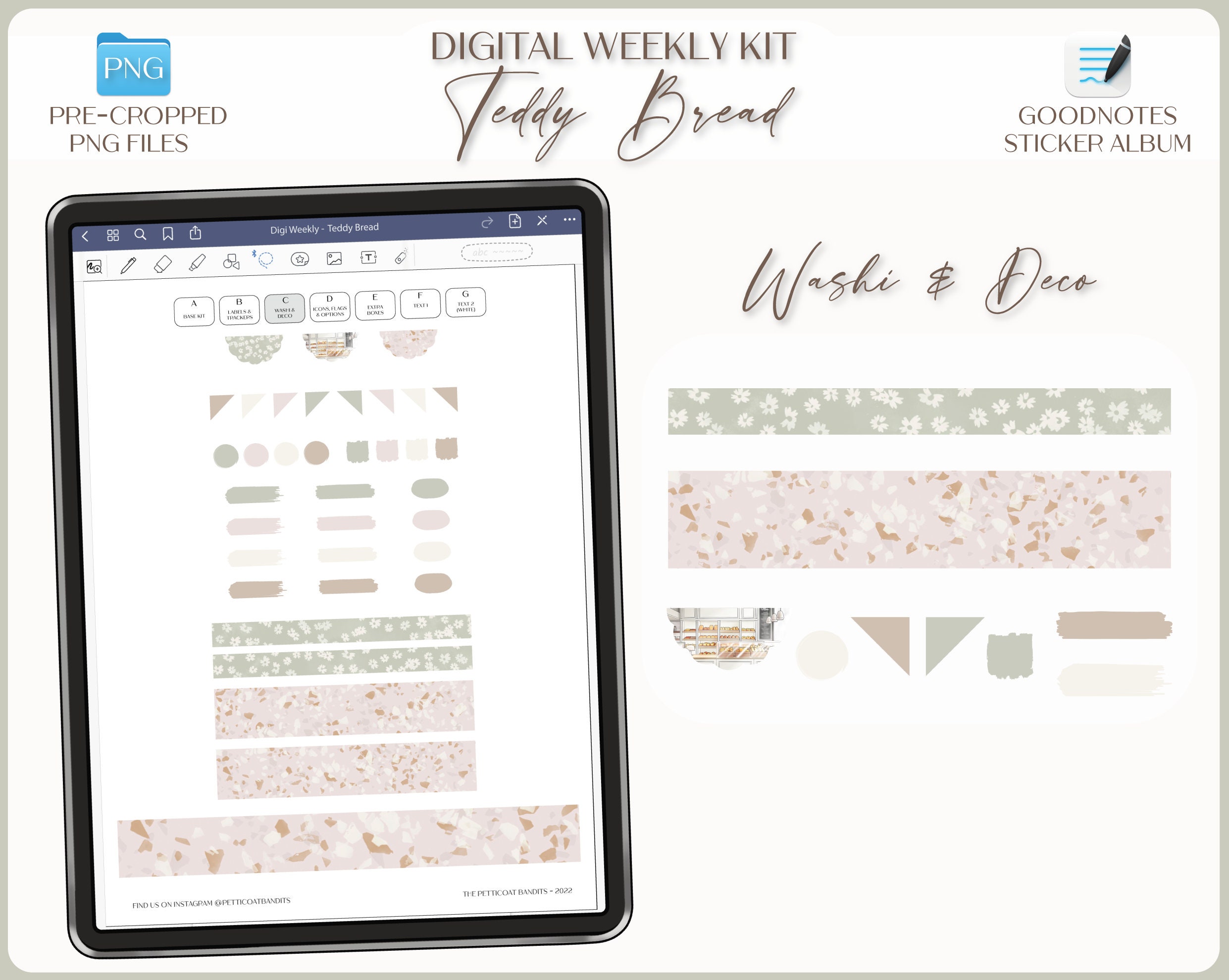 Digital Stickers for Goodnotes | Weekly Planner Kit | iPad Goodnotes ...