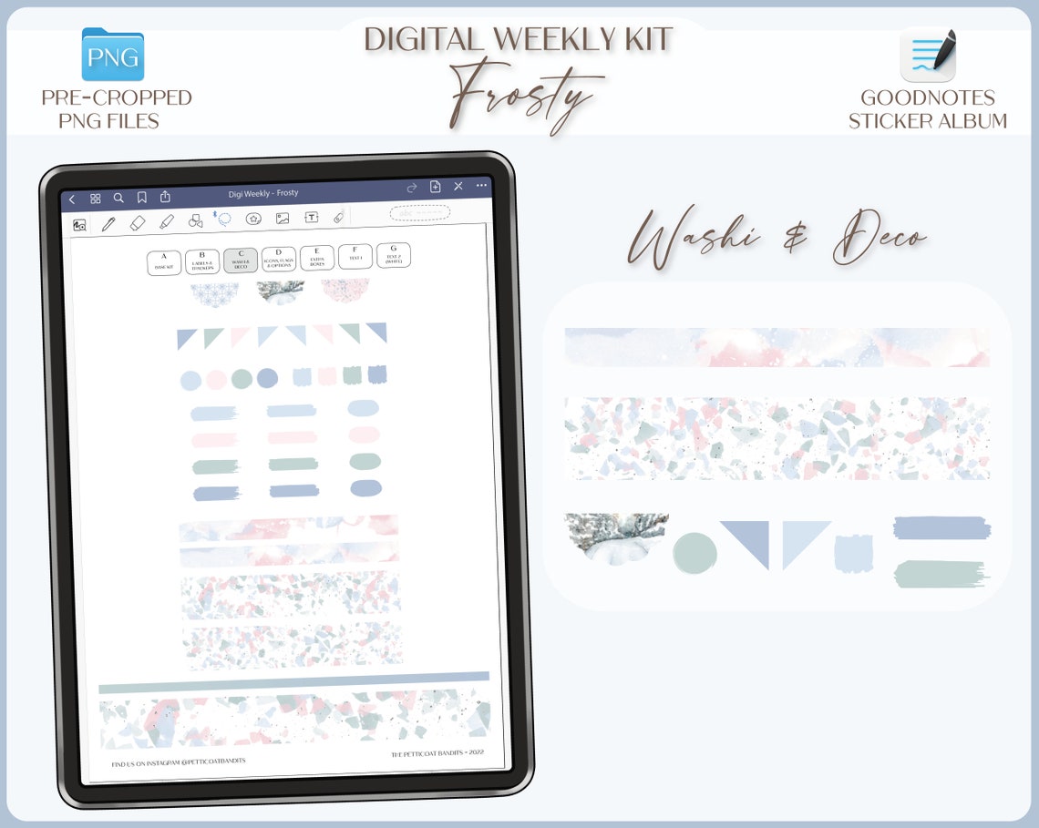 Digital Stickers for Goodnotes Weekly Planner Kit iPad Goodnotes ...