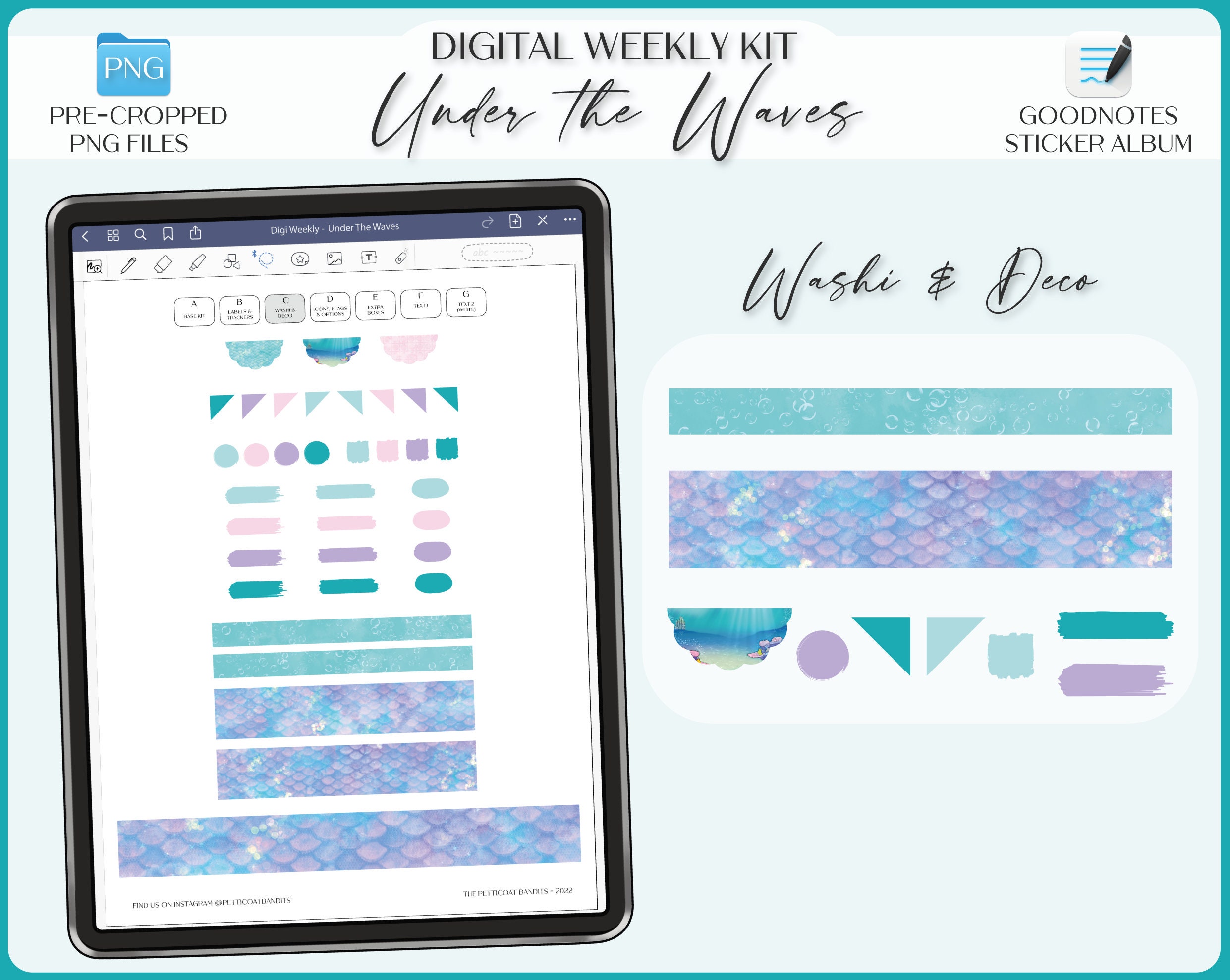 Digital Stickers for Goodnotes Weekly Planner Kit iPad Goodnotes ...