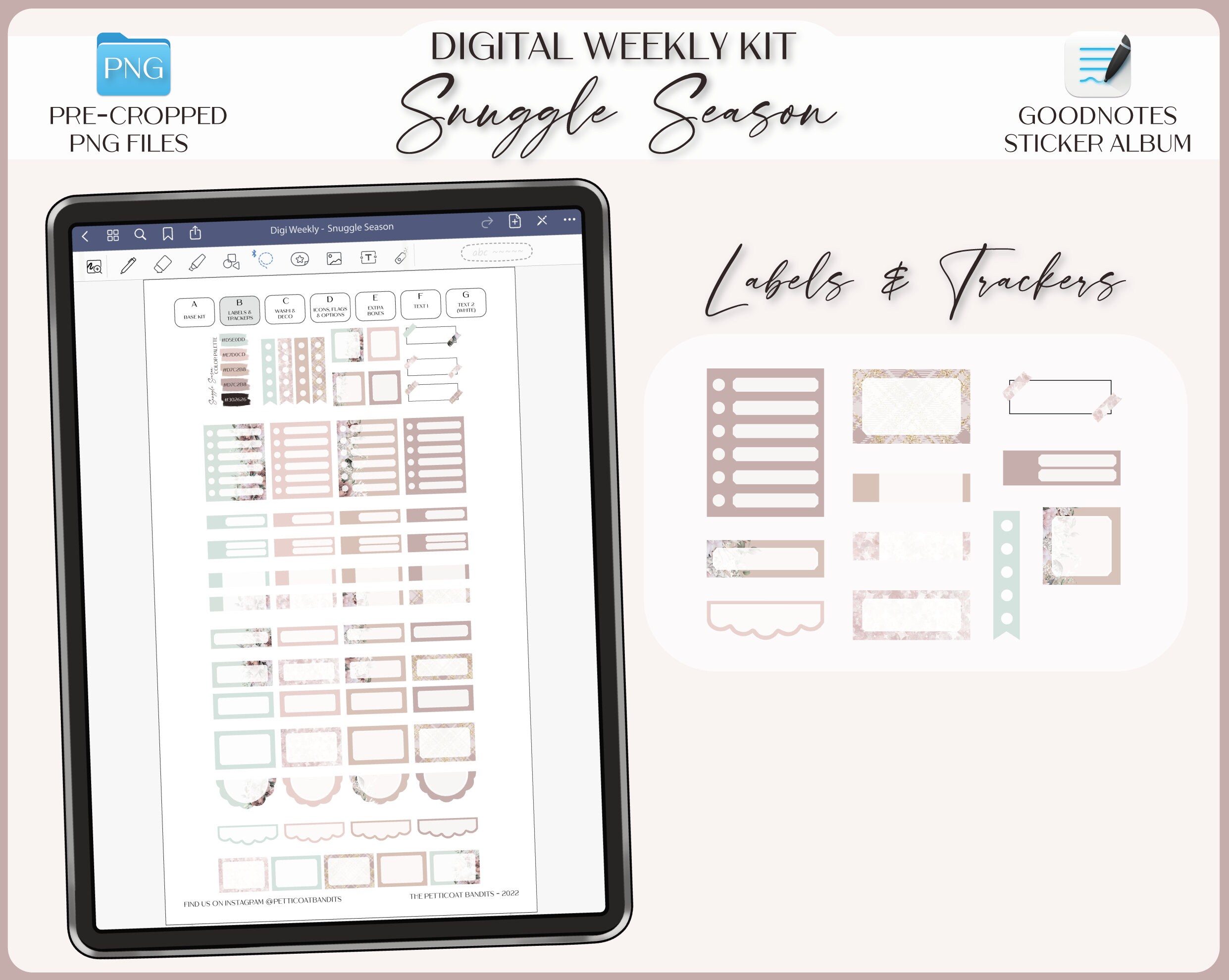 Digital Stickers for Goodnotes | Weekly Planner Kit | iPad Goodnotes ...