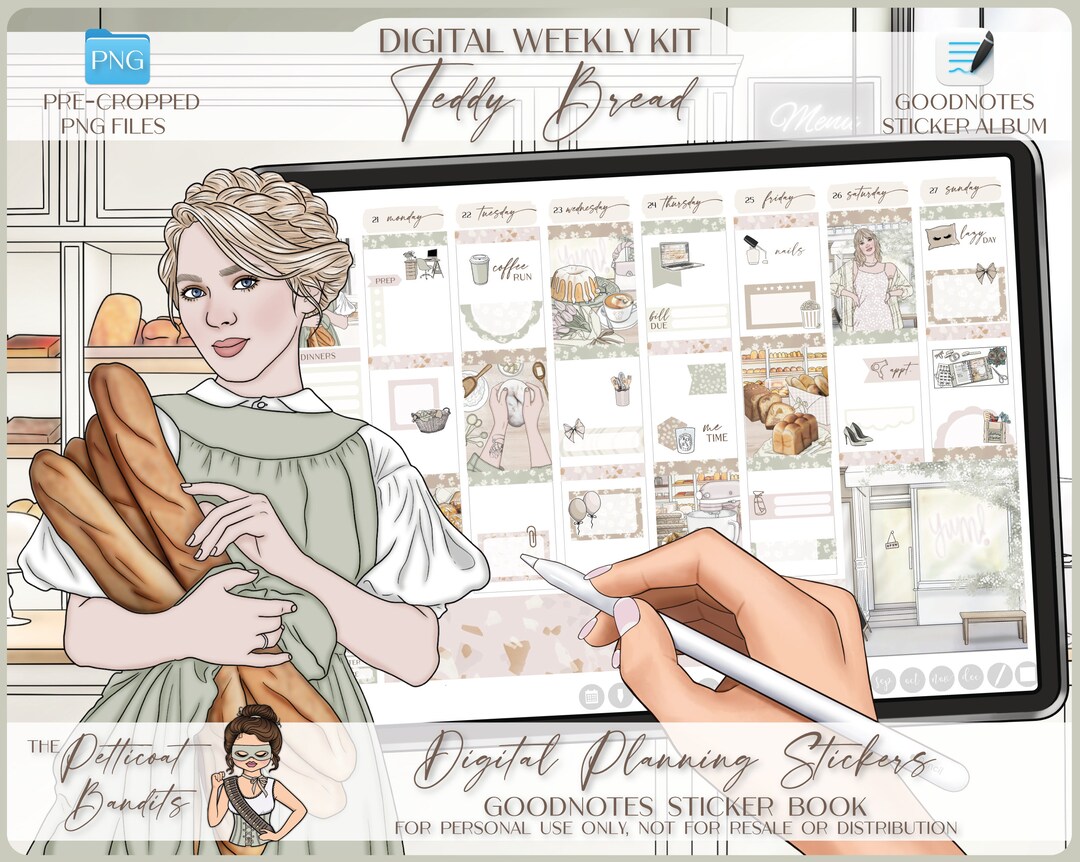 Digital Stickers for Goodnotes | Weekly Planner Kit | iPad Goodnotes ...