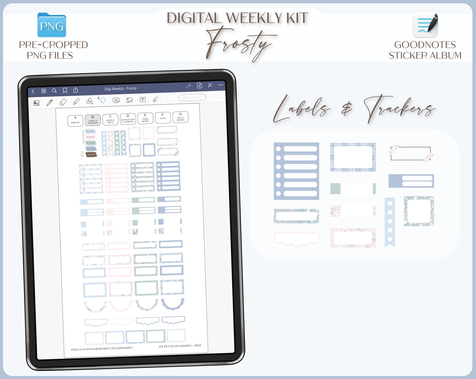 Digital Stickers for Goodnotes | Weekly Planner Kit | iPad Goodnotes ...