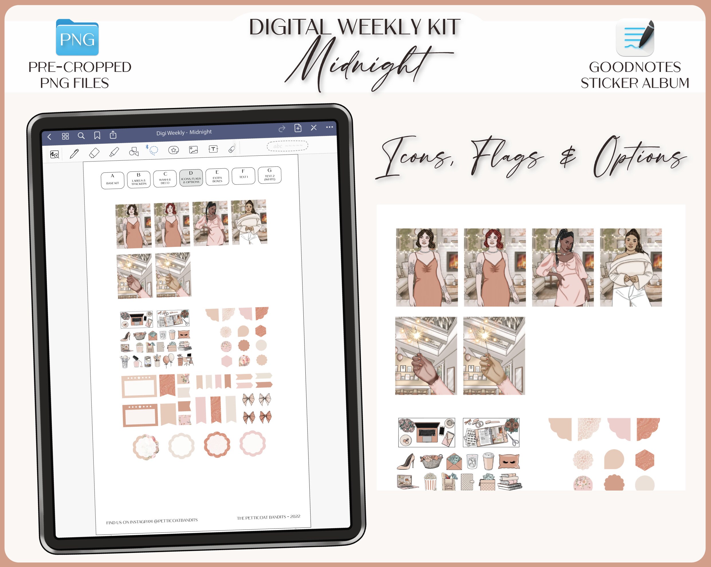 Digital Stickers for Goodnotes Weekly Planner Kit iPad Goodnotes ...