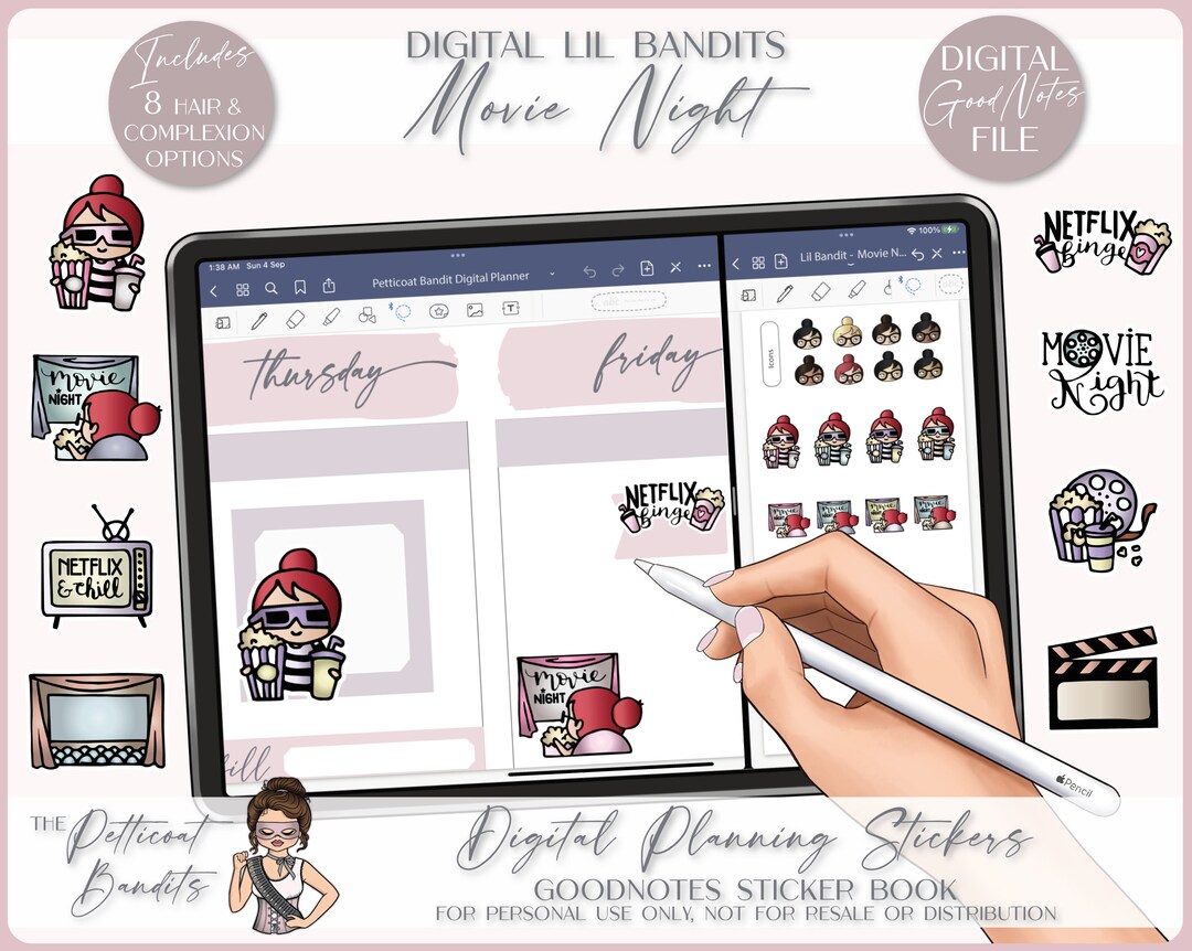 Lil' Bandit Movie Night Digital Character Stickers iPad Cartoon ...