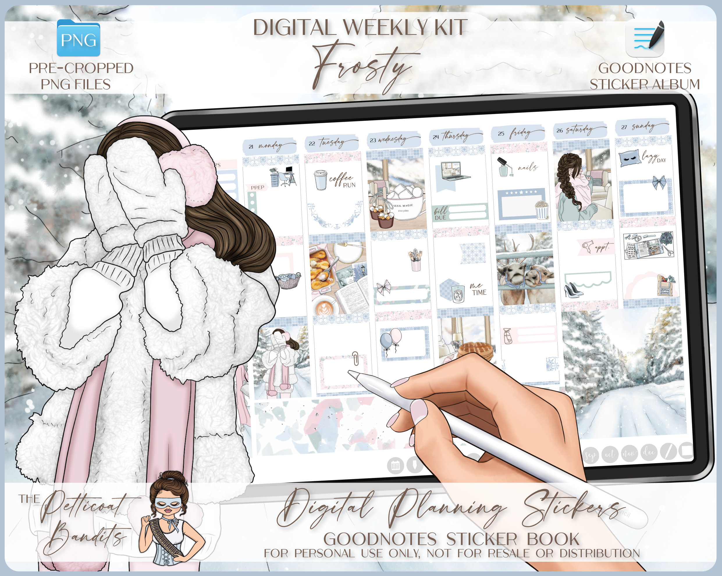 Digital Stickers for Goodnotes Weekly Planner Kit iPad Goodnotes ...