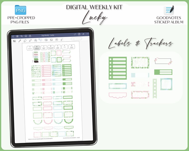 Digital Stickers for Goodnotes Weekly Planner Kit iPad Goodnotes ...