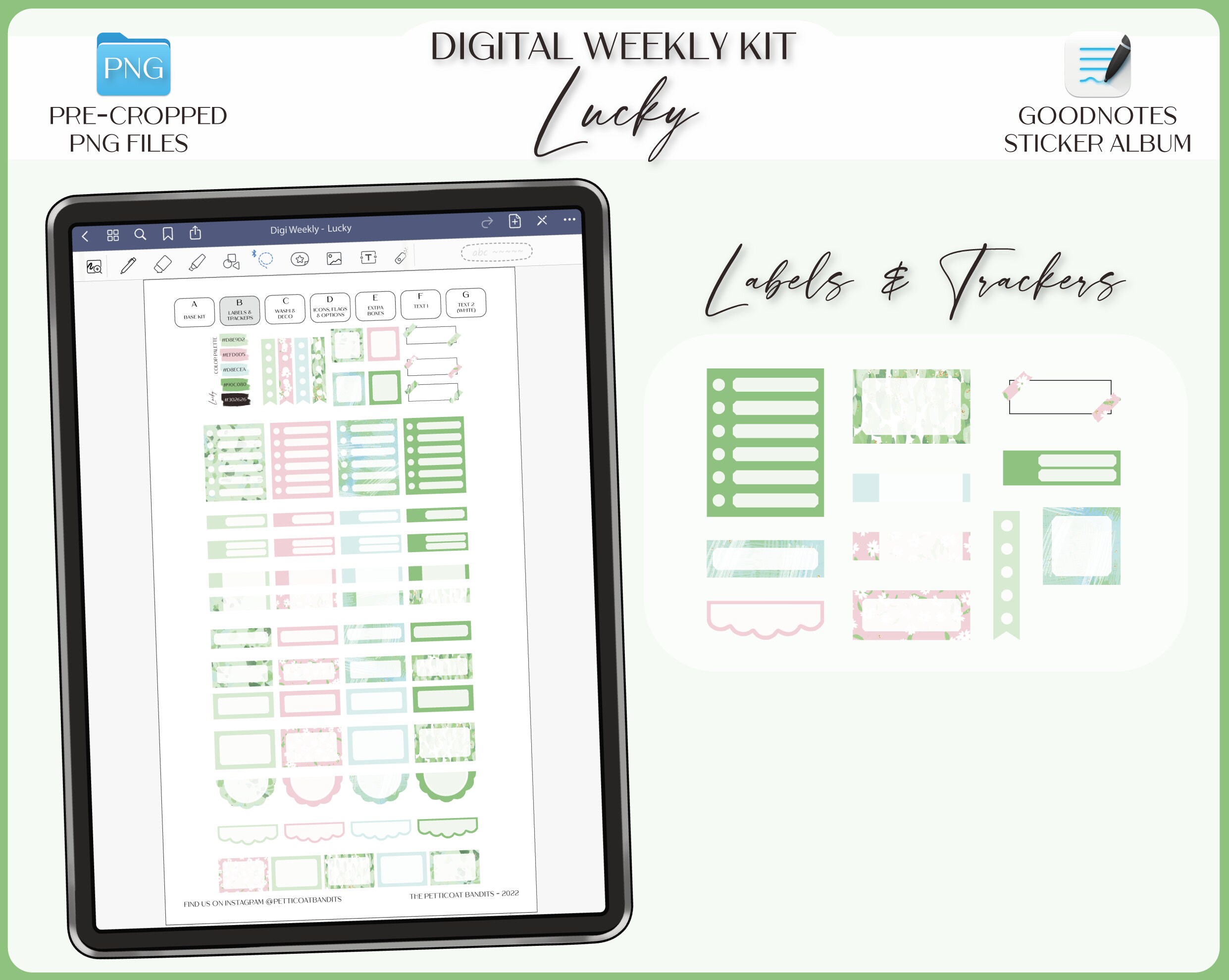 Digital Stickers for Goodnotes Weekly Planner Kit iPad Goodnotes ...