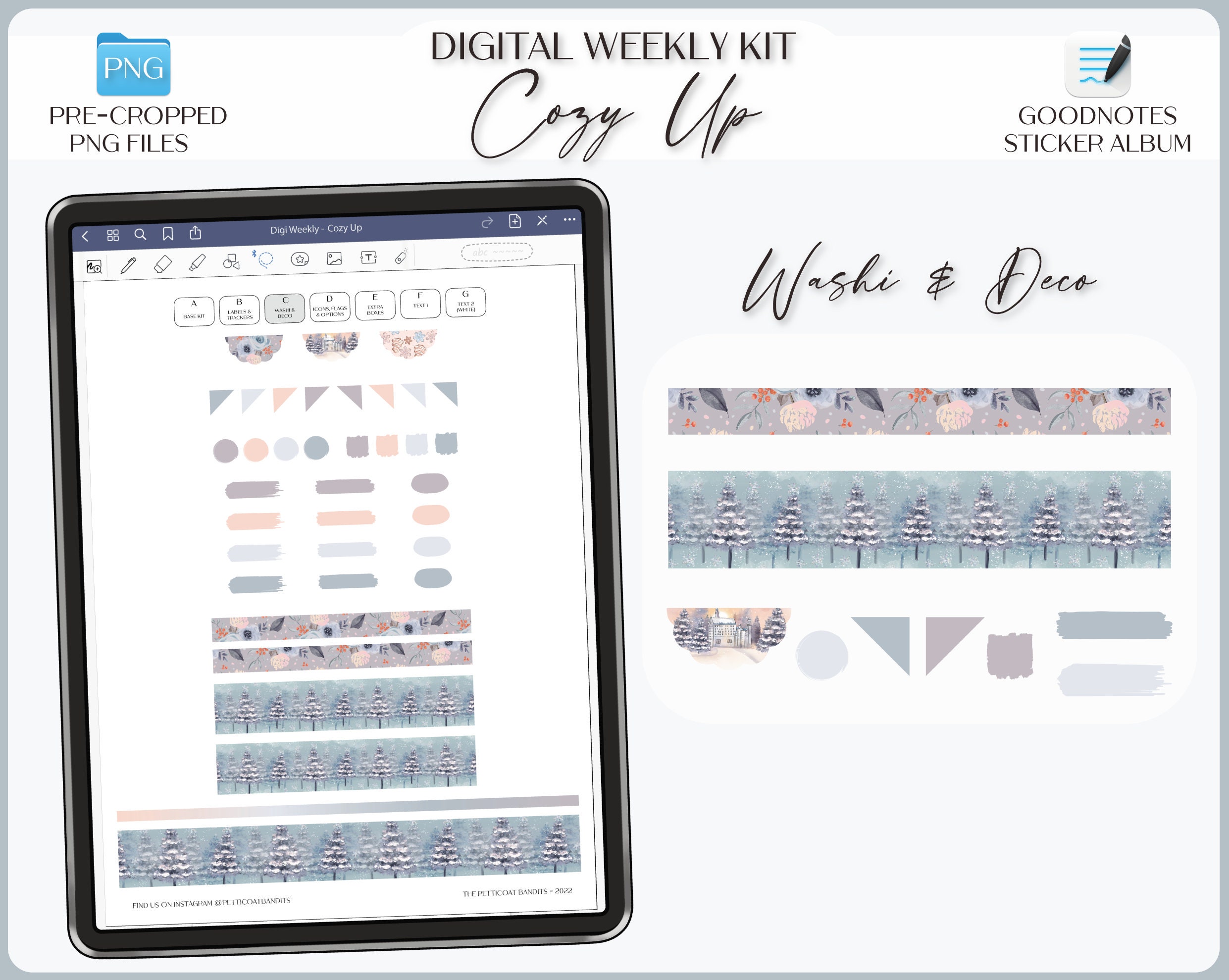 Digital Stickers for Goodnotes Weekly Planner Kit iPad Goodnotes ...