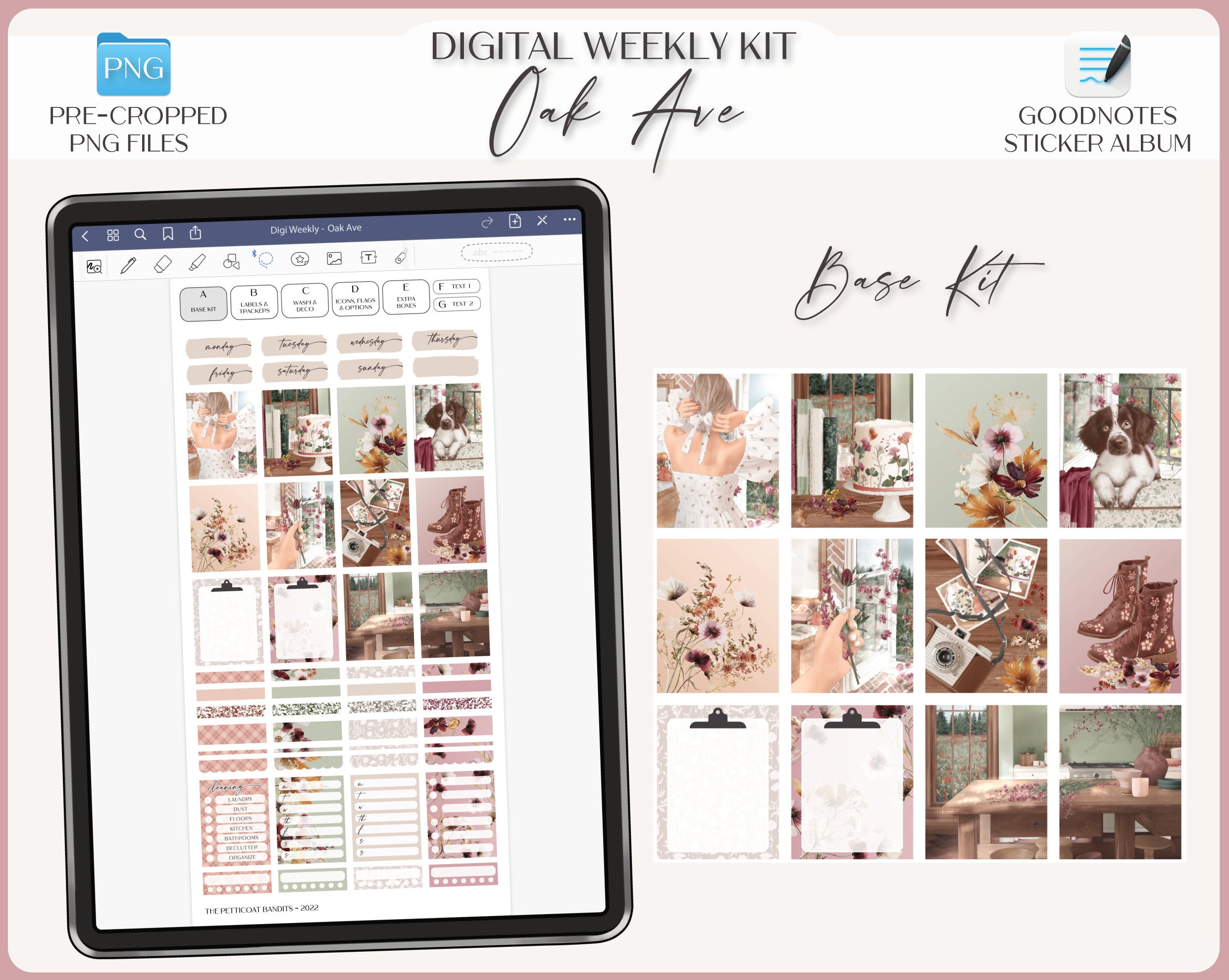 Digital Stickers for Goodnotes | Weekly Planner Kit | iPad Goodnotes ...