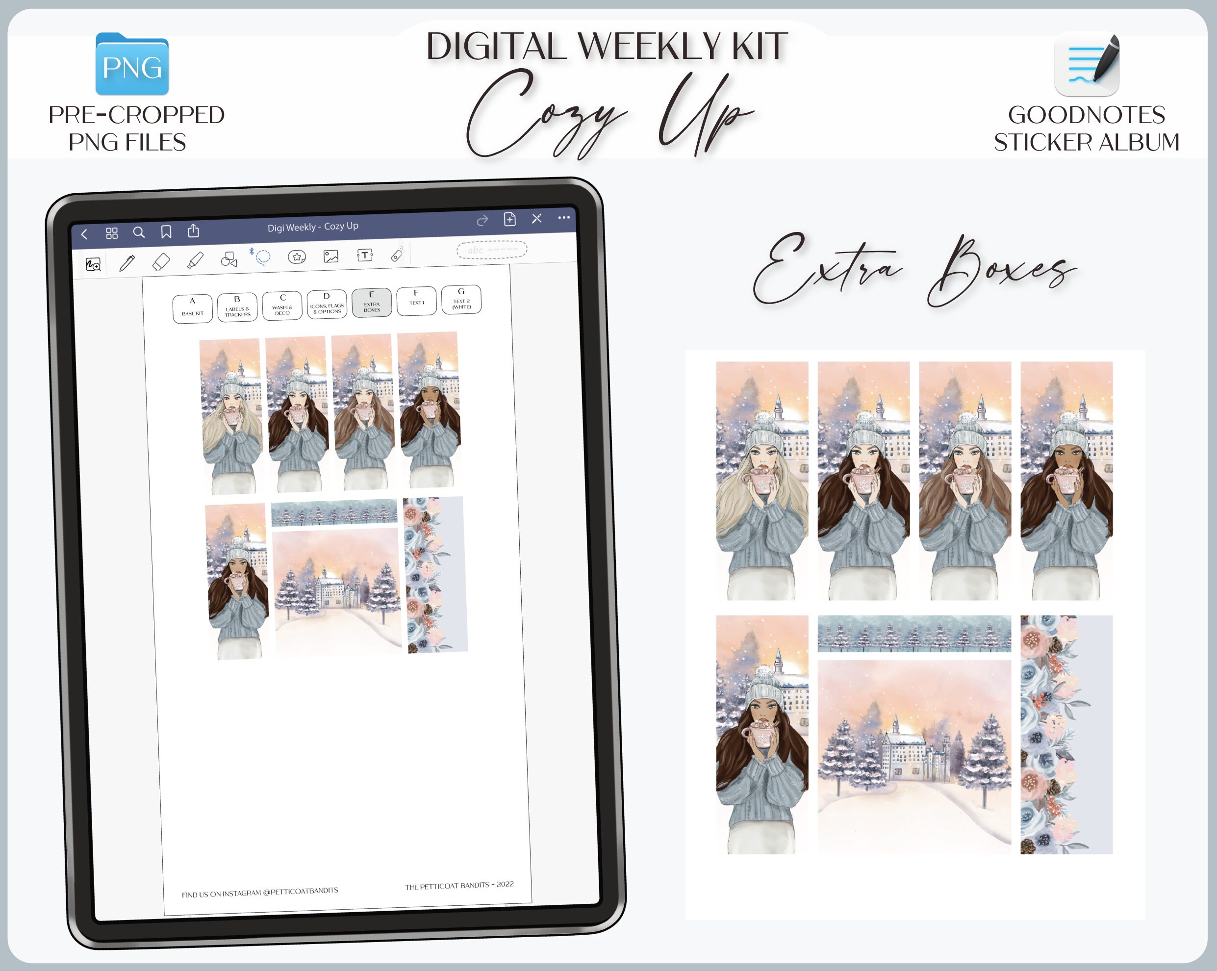 Digital Stickers for Goodnotes Weekly Planner Kit iPad Goodnotes ...