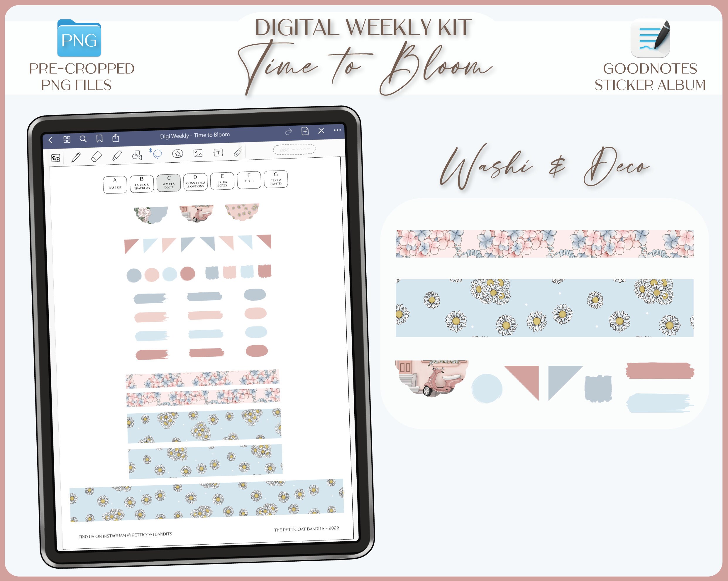 Digital Stickers for Goodnotes Weekly Planner Kit iPad Goodnotes ...