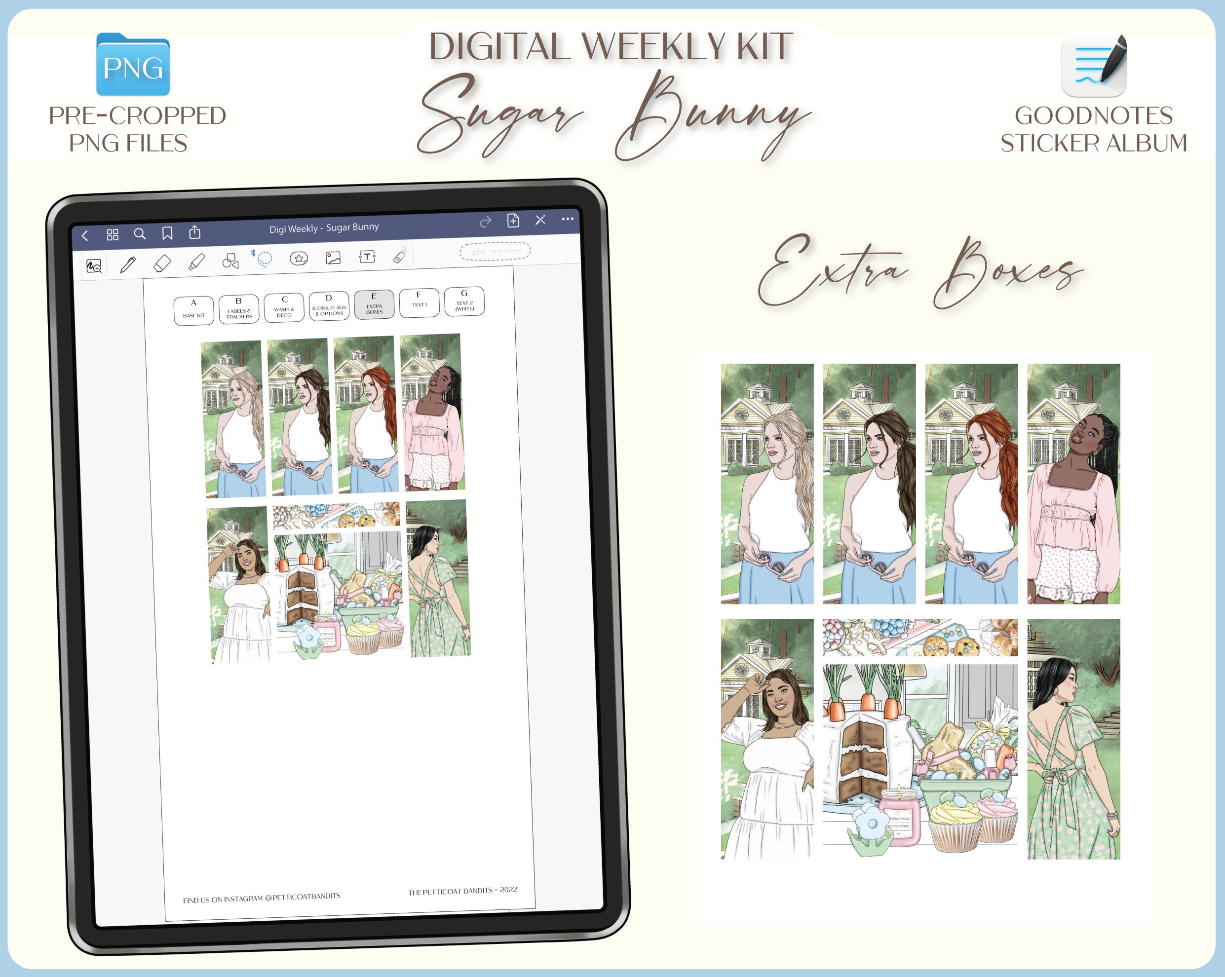 Digital Stickers for Goodnotes Weekly Planner Kit iPad Goodnotes ...