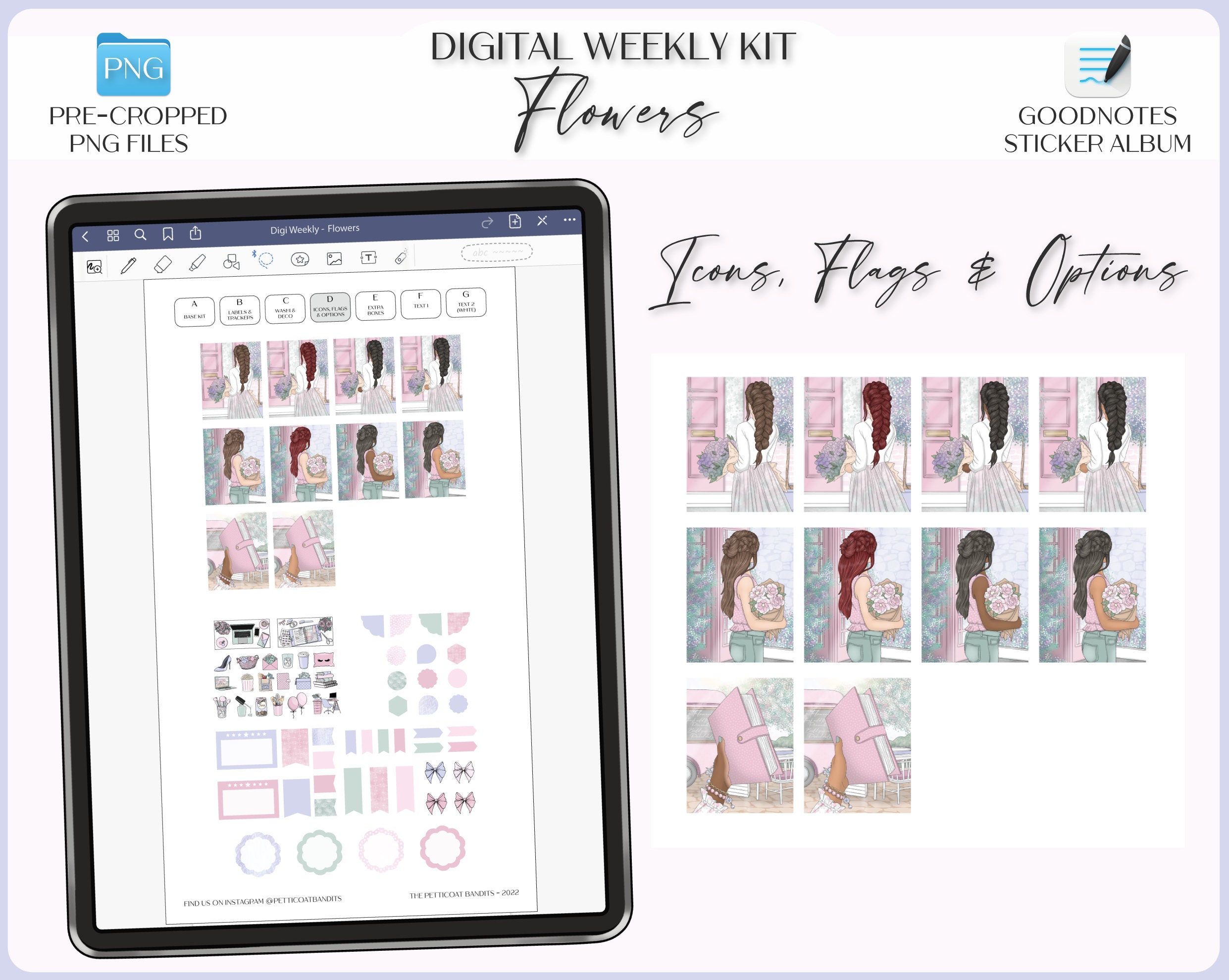 Digital Stickers for Goodnotes | Weekly Planner Kit | iPad Goodnotes ...