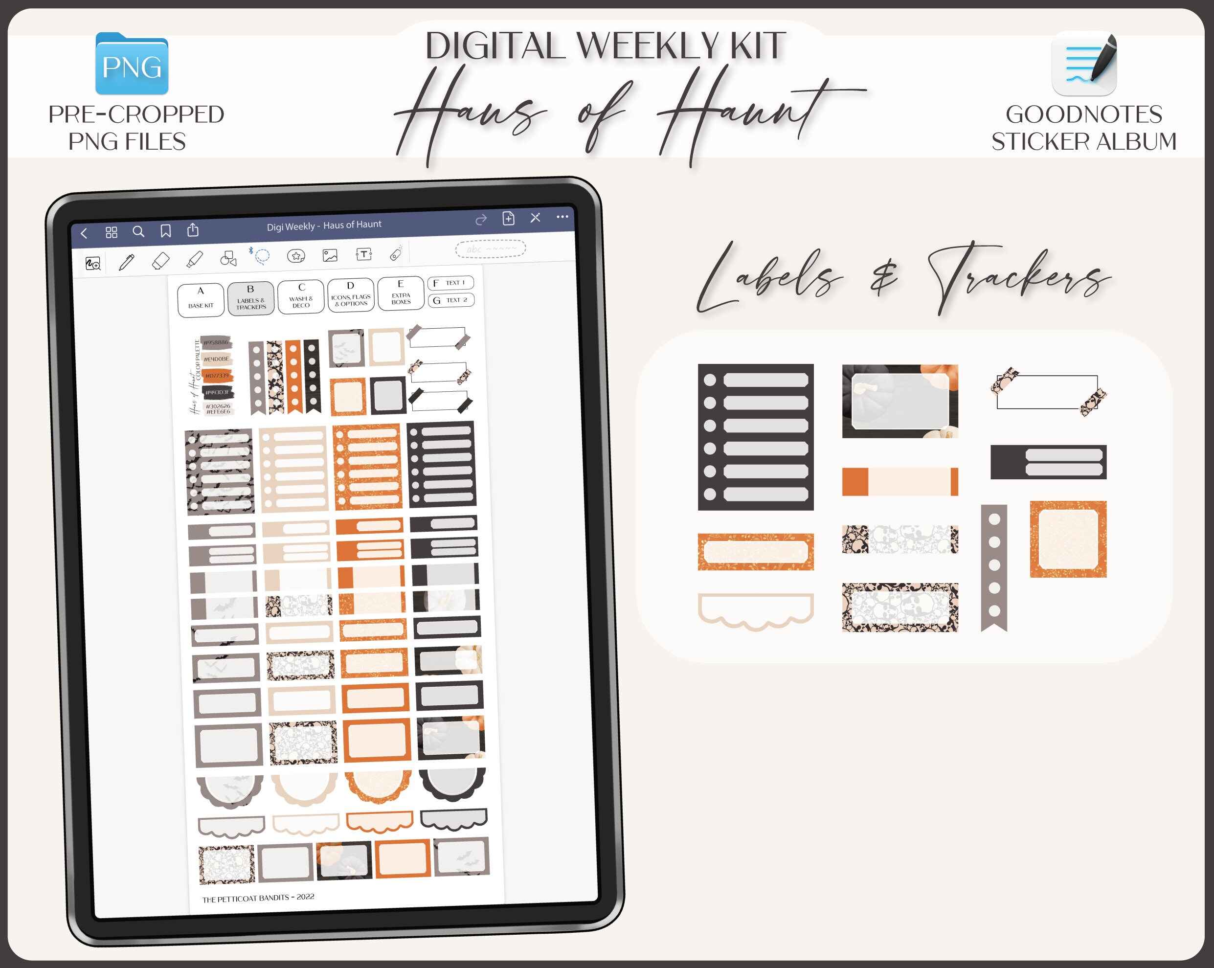 Digital Stickers for Goodnotes Weekly Planner Kit iPad Goodnotes ...