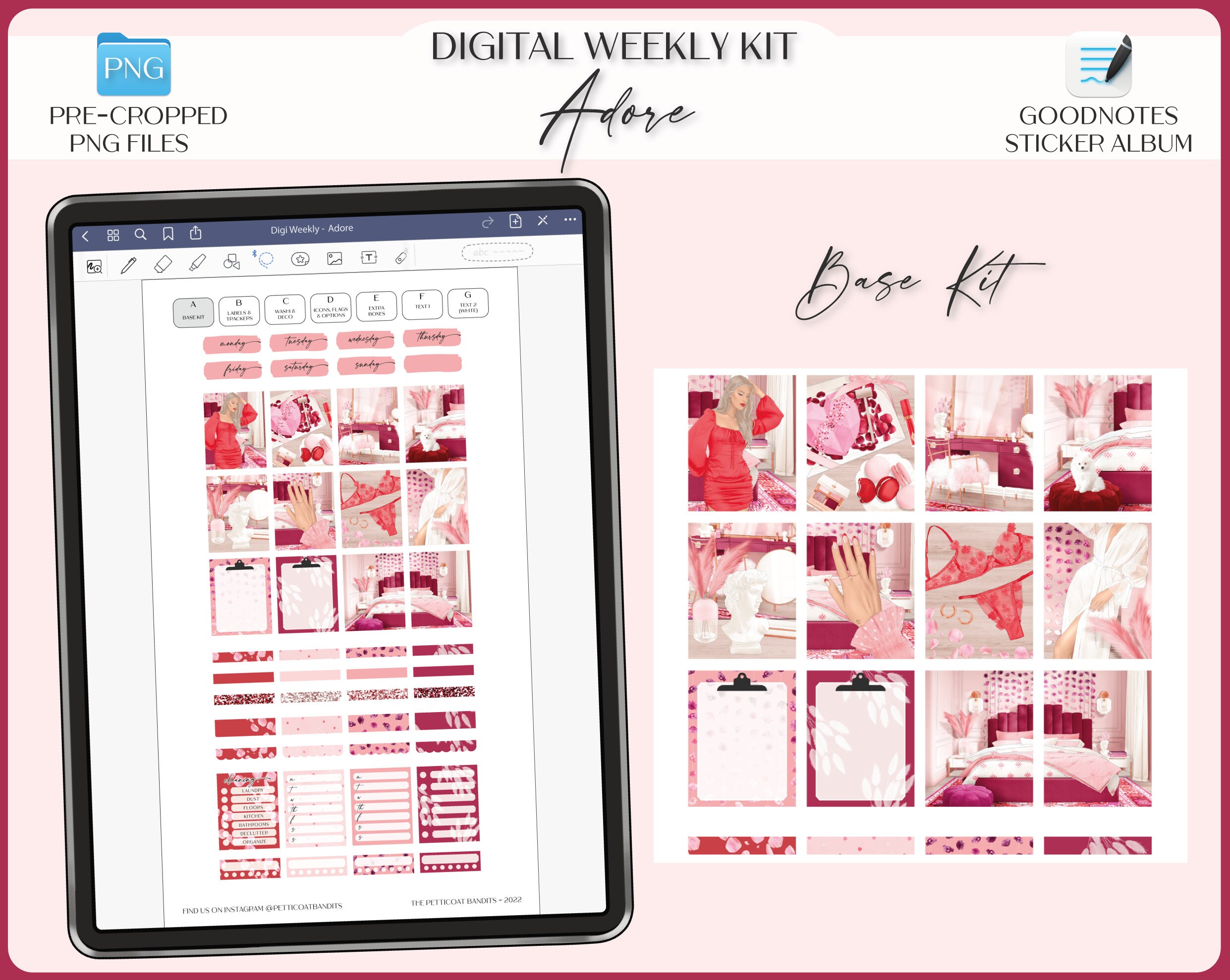 Digital Stickers for Goodnotes | Weekly Planner Kit | iPad Goodnotes ...