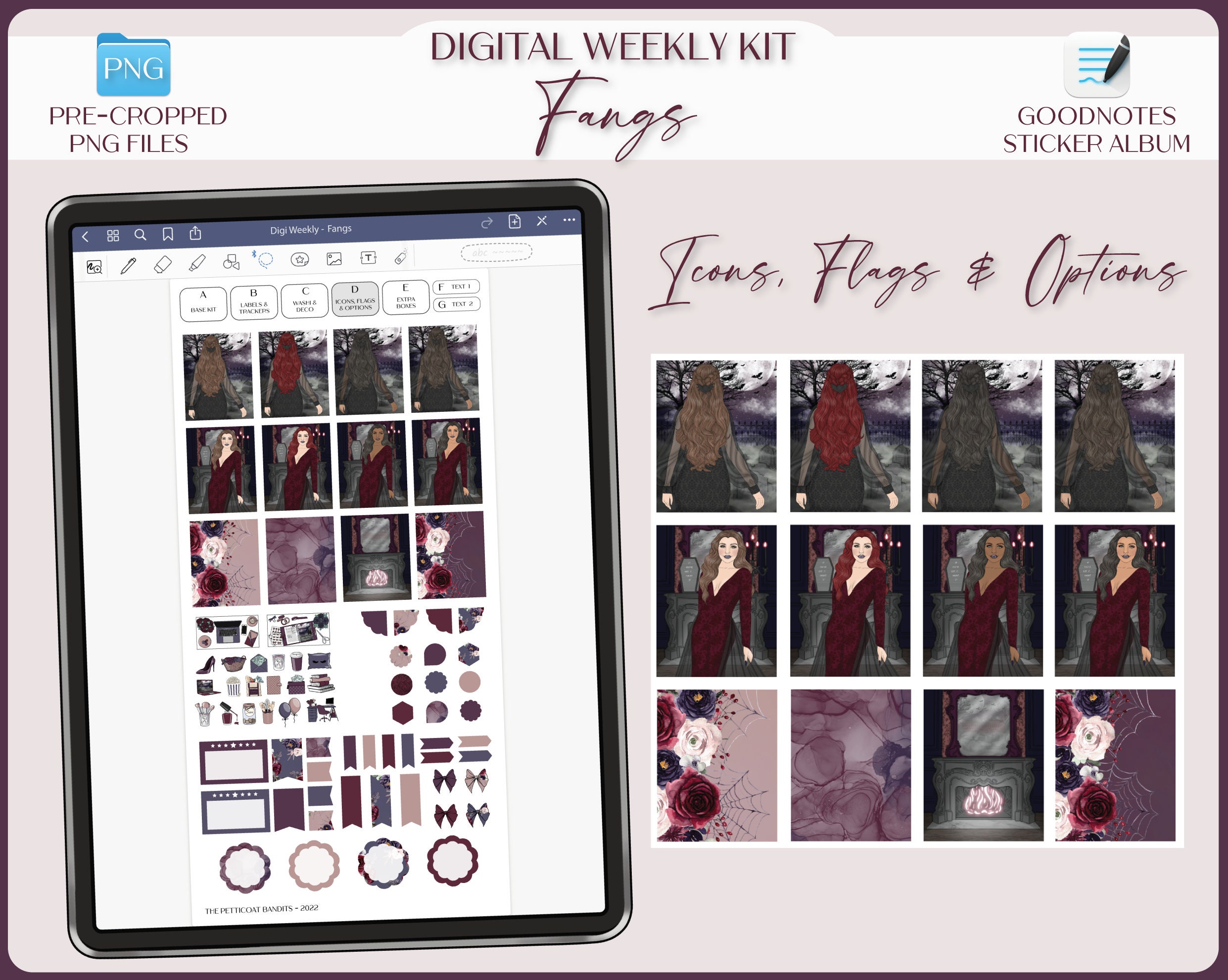 Digital Stickers for Goodnotes | Weekly Planner Kit | iPad Goodnotes ...