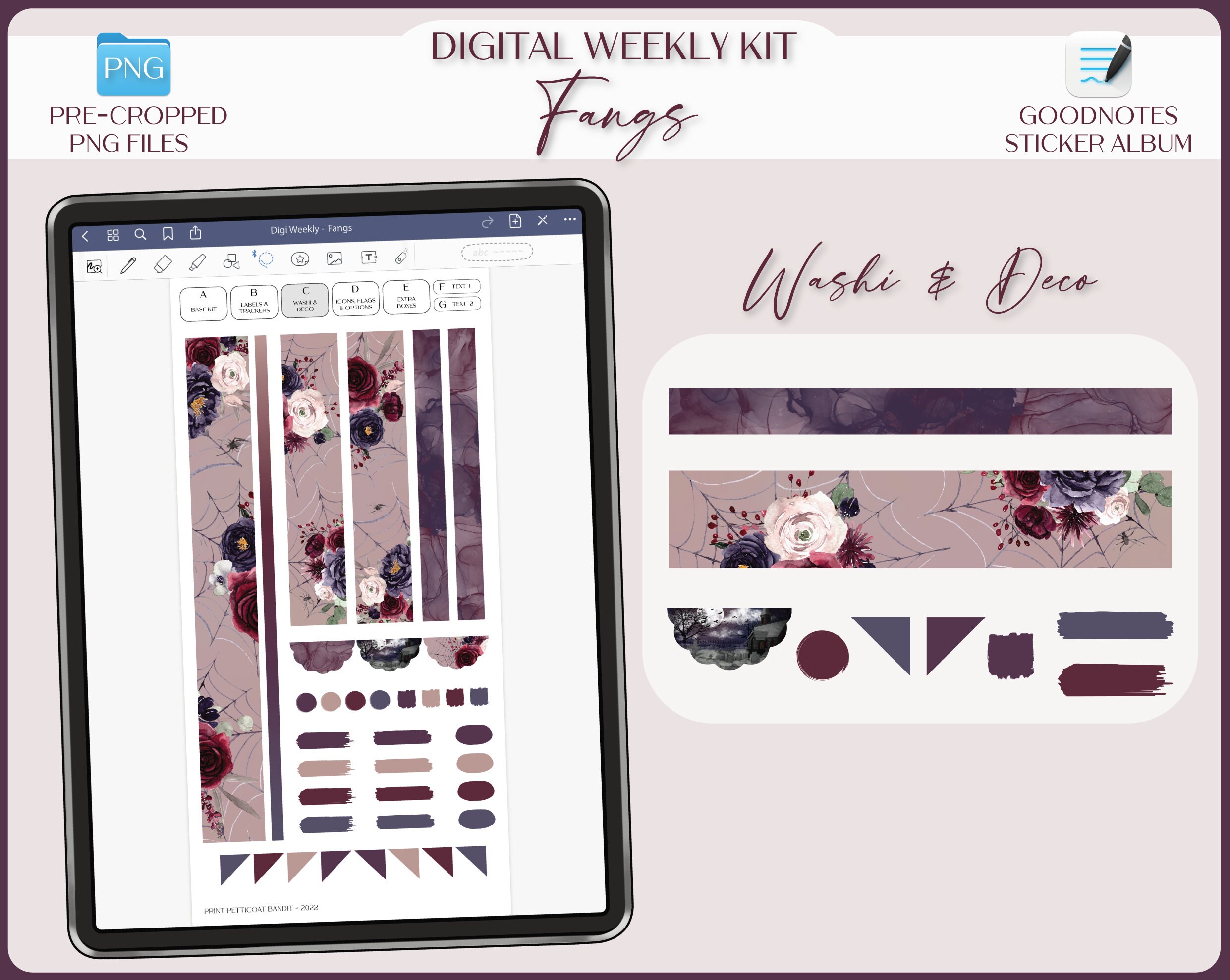 Digital Stickers for Goodnotes | Weekly Planner Kit | iPad Goodnotes ...