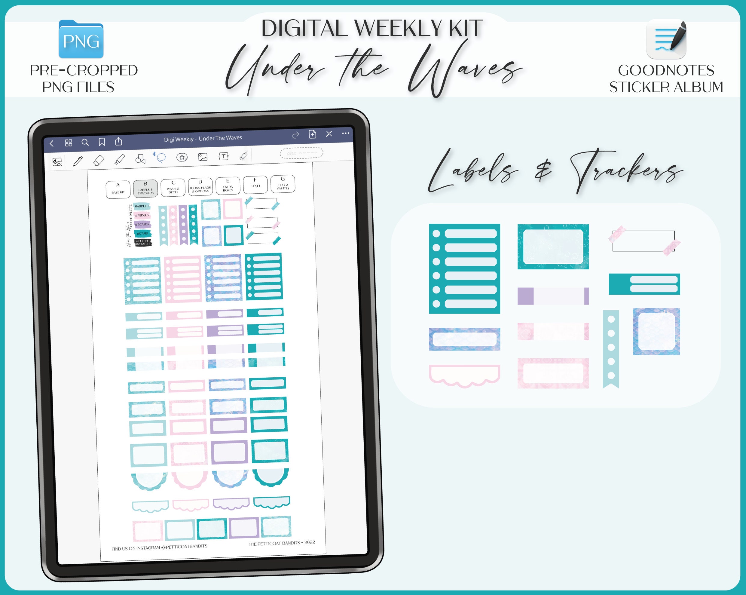 Digital Stickers for Goodnotes | Weekly Planner Kit | iPad Goodnotes ...