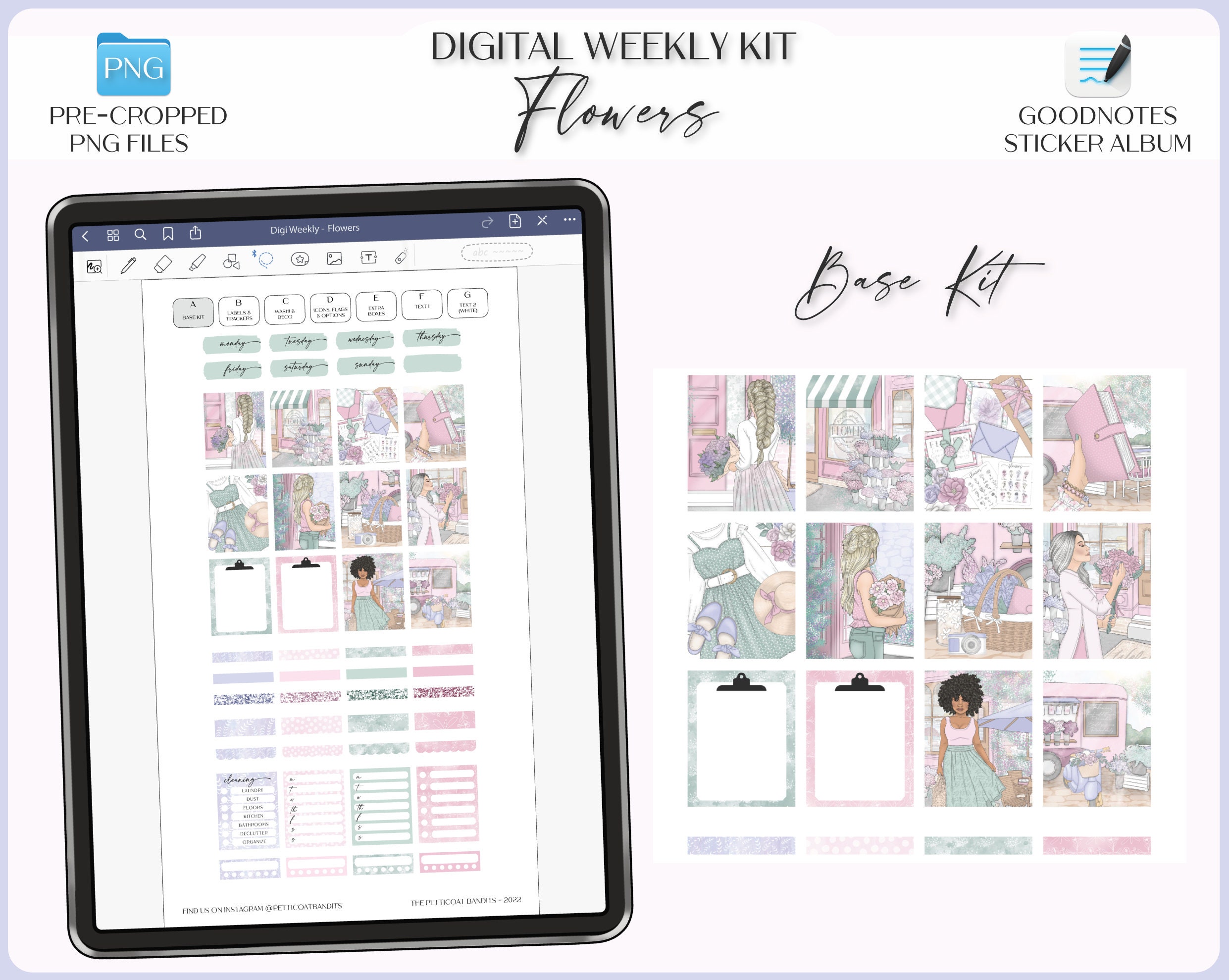 Digital Stickers for Goodnotes | Weekly Planner Kit | iPad Goodnotes ...