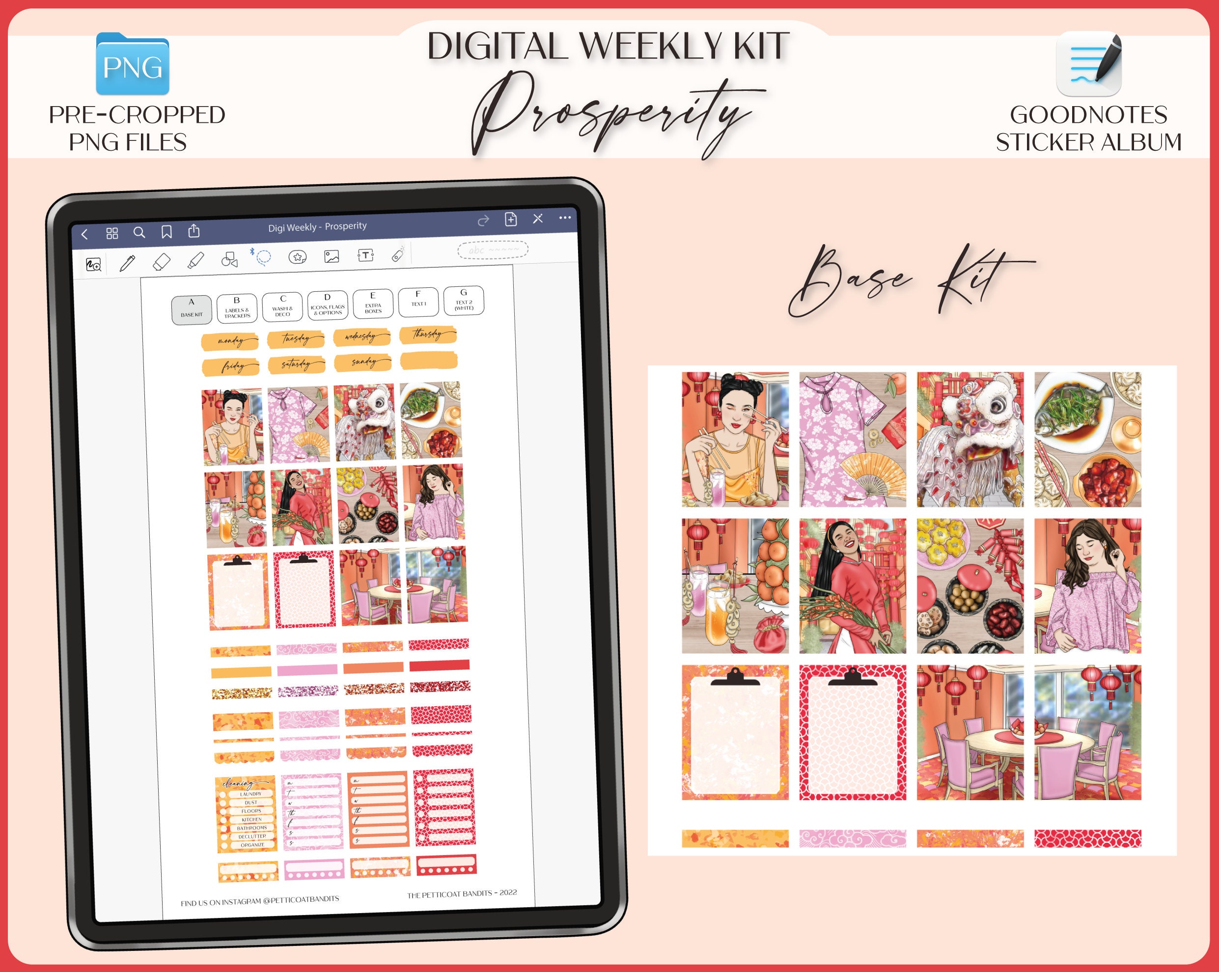 Digital Stickers for Goodnotes Weekly Planner Kit iPad Goodnotes ...