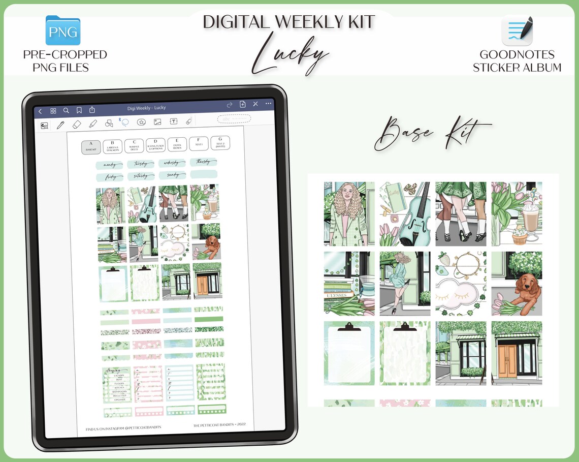 Digital Stickers for Goodnotes | Weekly Planner Kit | iPad Goodnotes ...