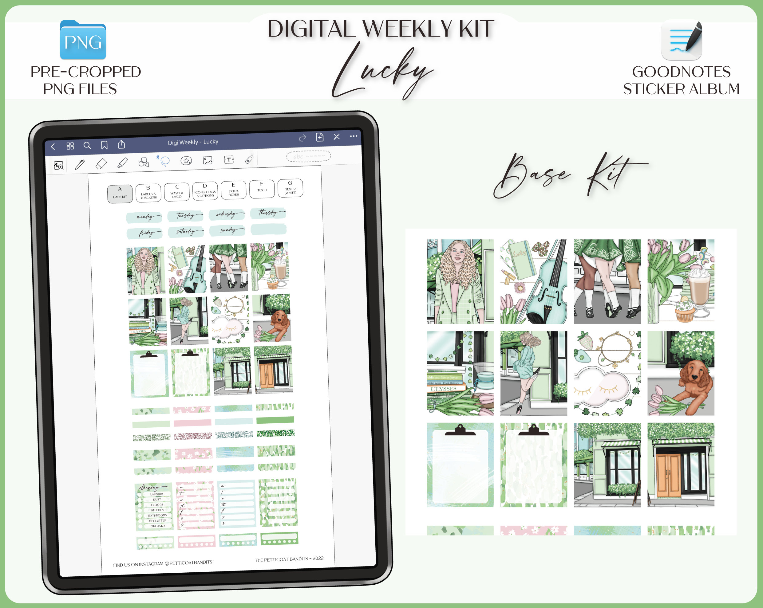 Digital Stickers for Goodnotes Weekly Planner Kit iPad Goodnotes ...