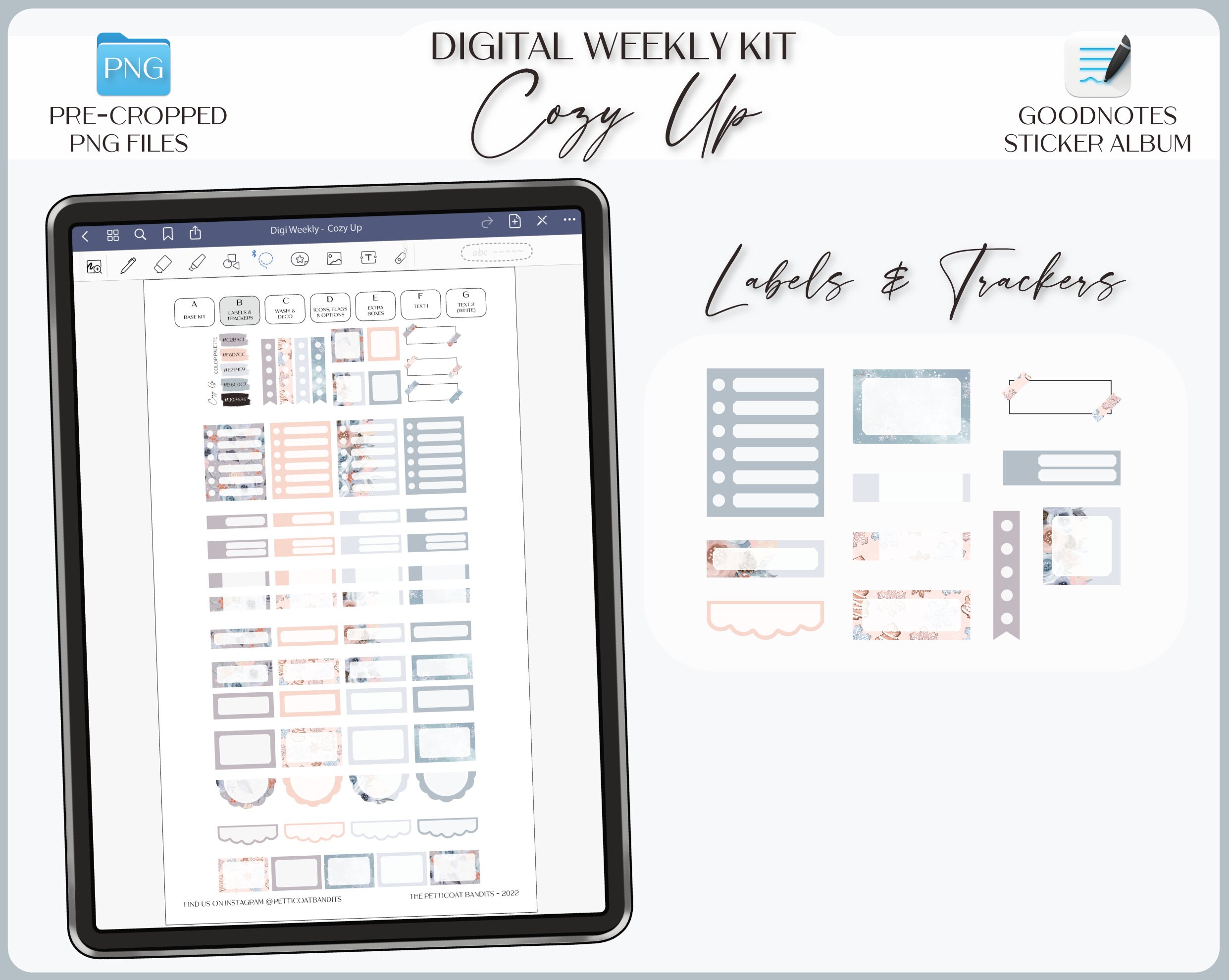 Digital Stickers for Goodnotes | Weekly Planner Kit | iPad Goodnotes ...