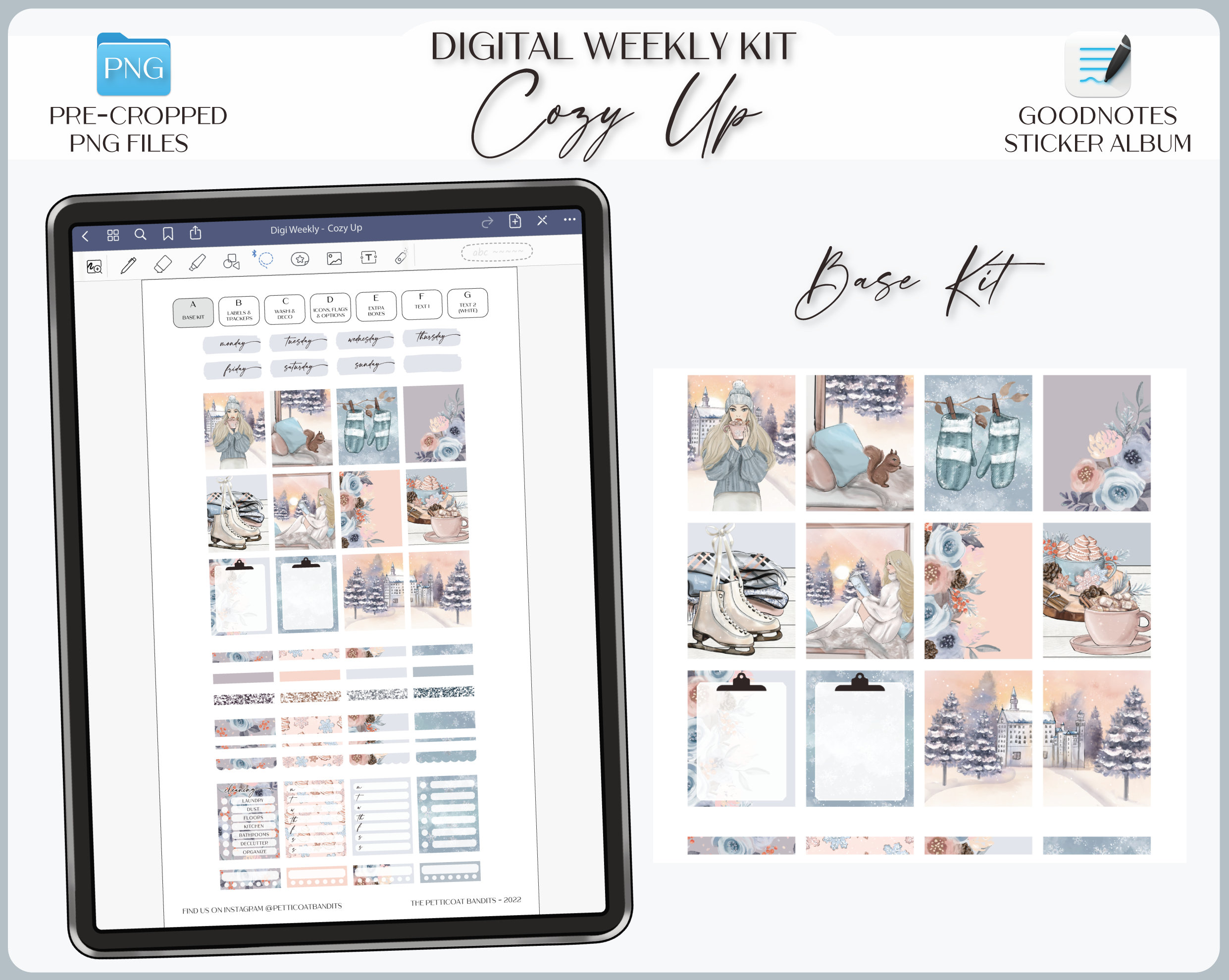Digital Stickers for Goodnotes Weekly Planner Kit iPad Goodnotes ...