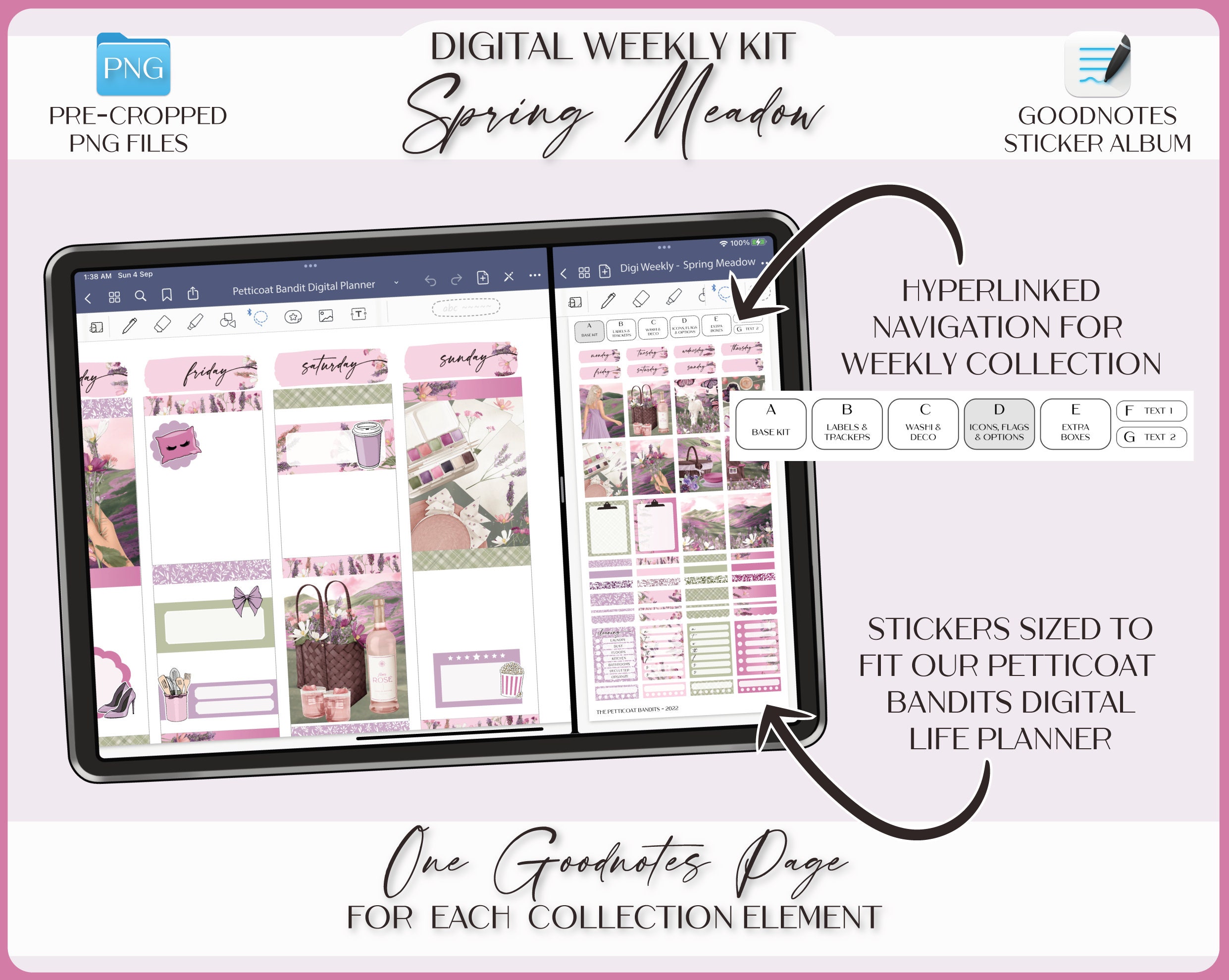 Digital Stickers for Goodnotes Weekly Planner Kit iPad Goodnotes ...