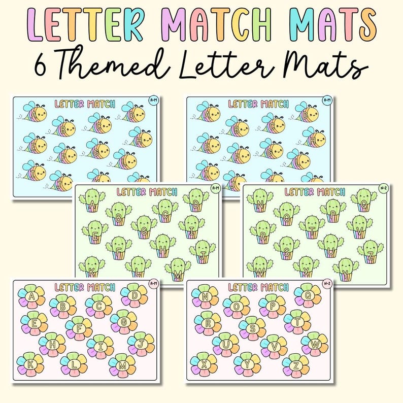 DIGITAL Alphabet Letter Matching Mats, Uppercase and Lowercase, in the ...