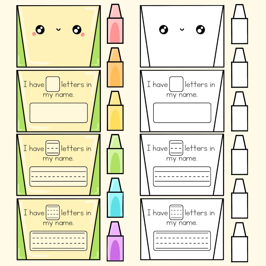 DIGITAL Crayon Name Art Craft Activity, Back to School Craft, Fine ...