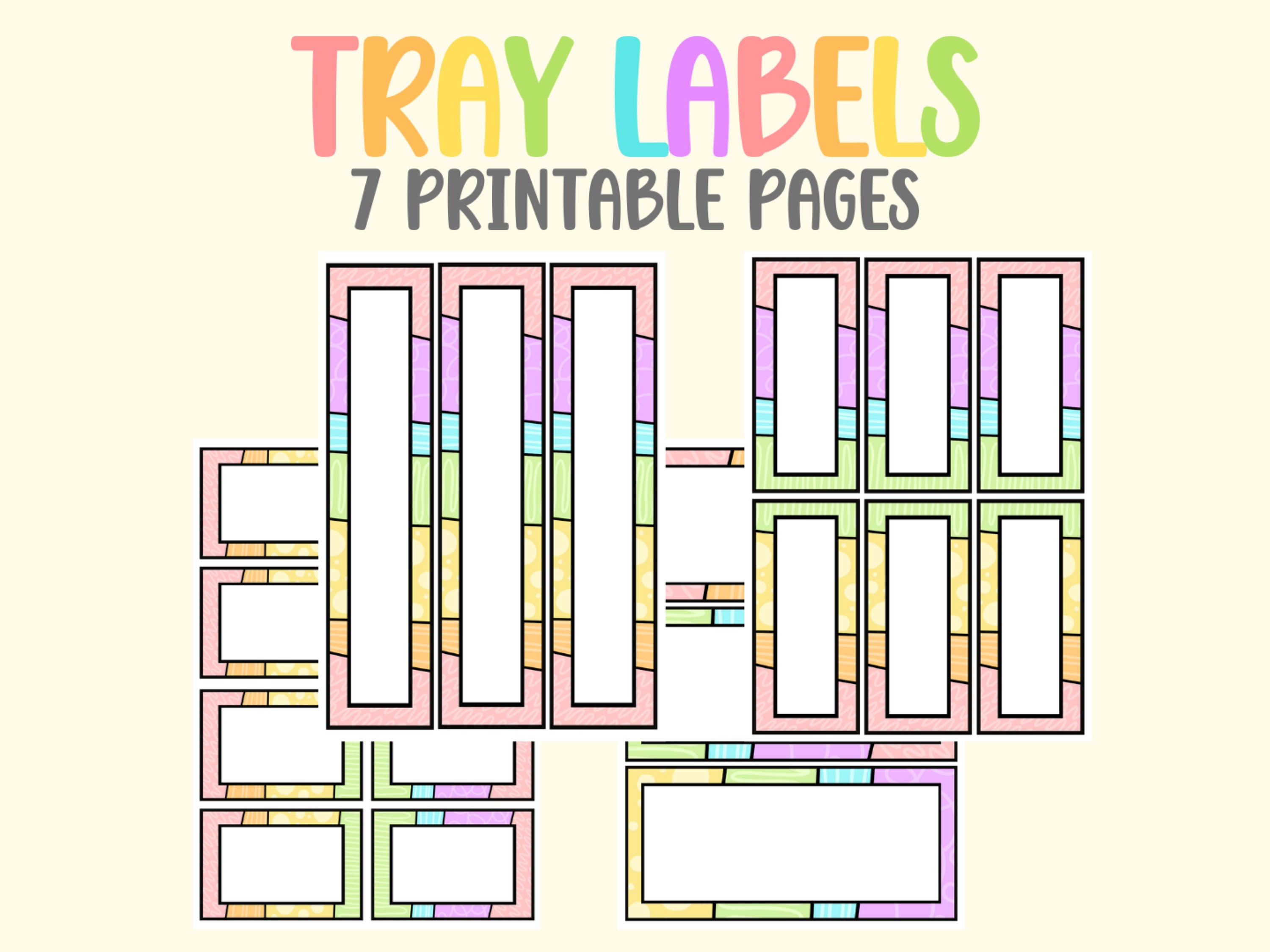DIGITAL Tray Labels, Teacher Rolling Cart Labels, Editable, Printable ...