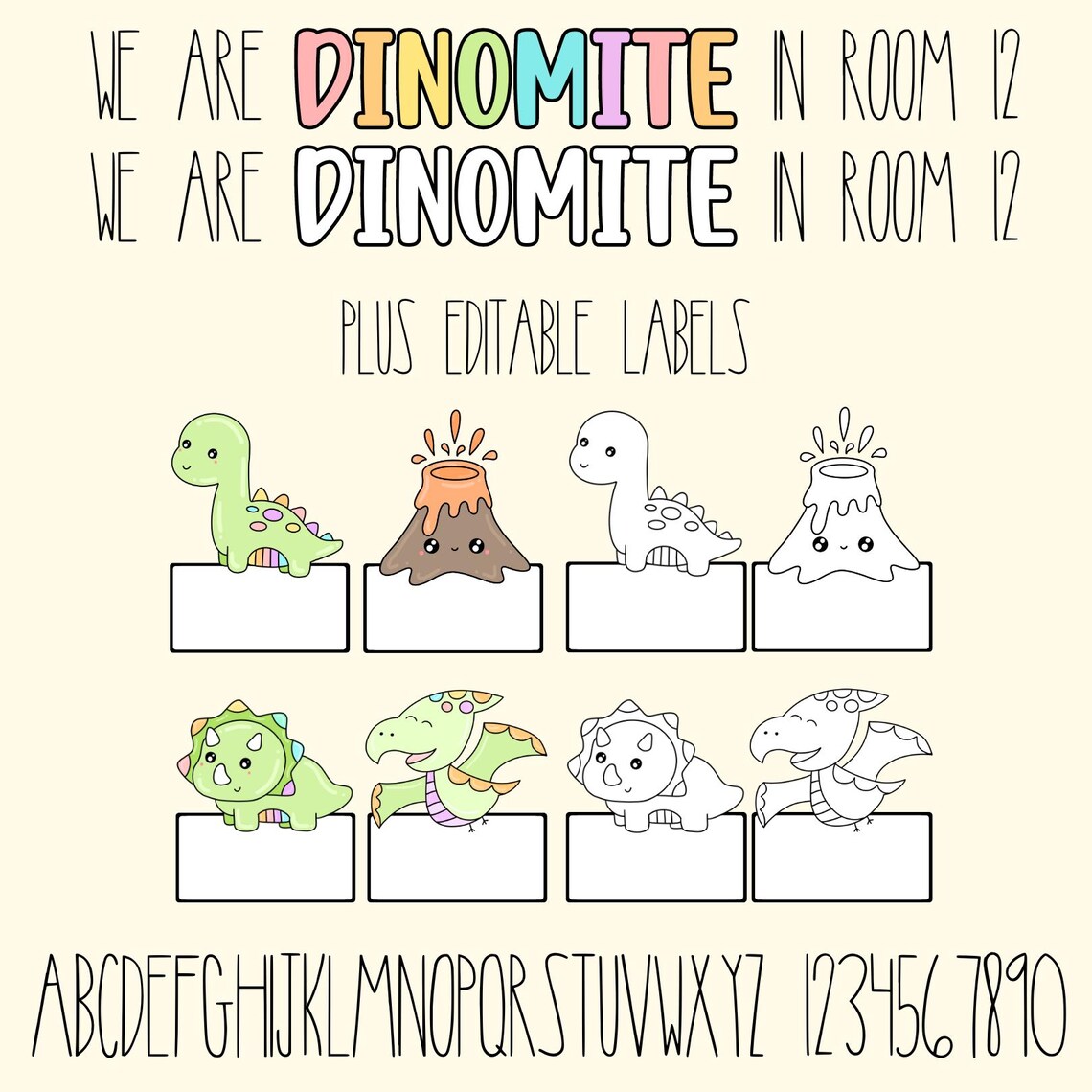 DIGITAL We Are Dinomite Door Display, Printable, Editable, Download ...