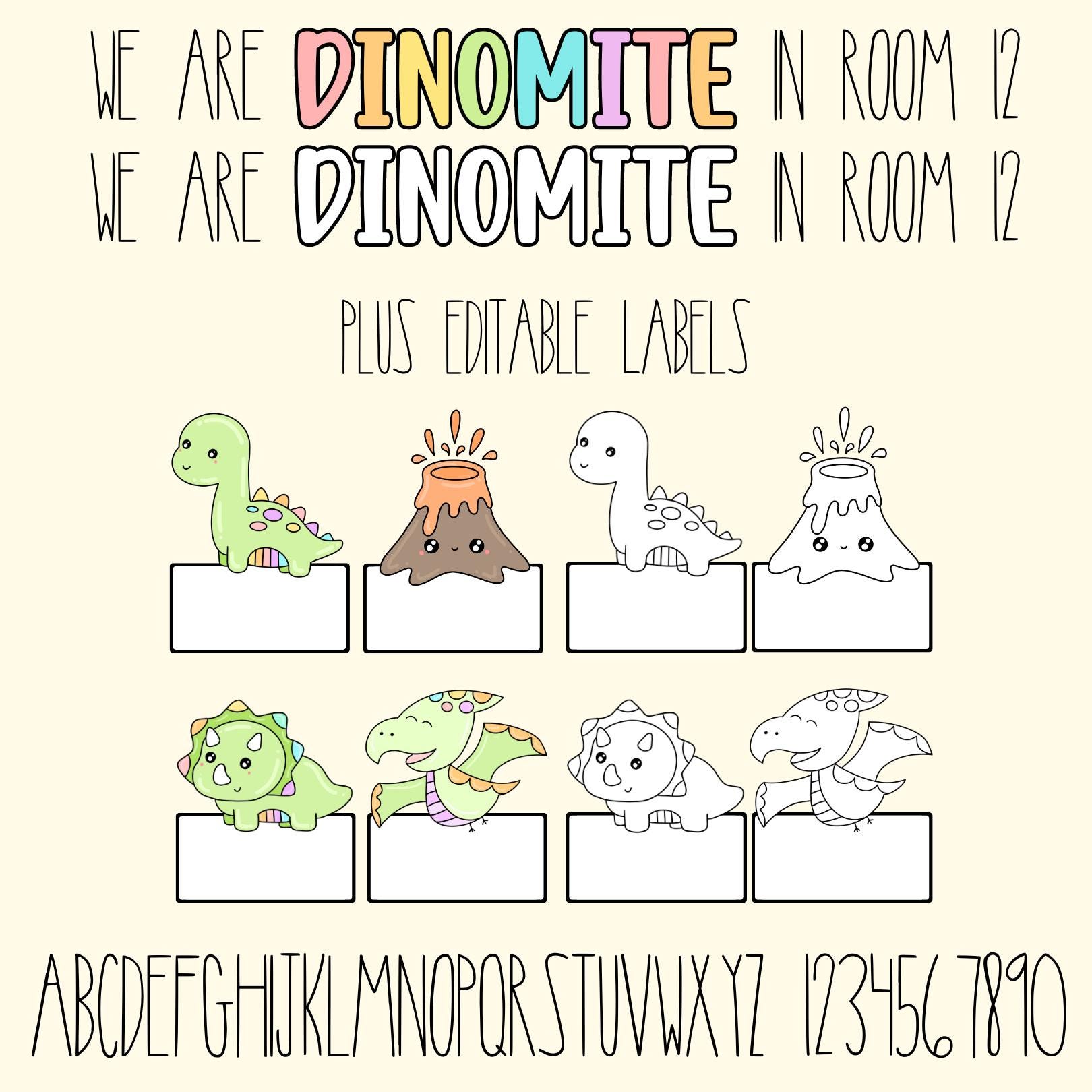DIGITAL We Are Dinomite Door Display, Printable, Editable, Download ...
