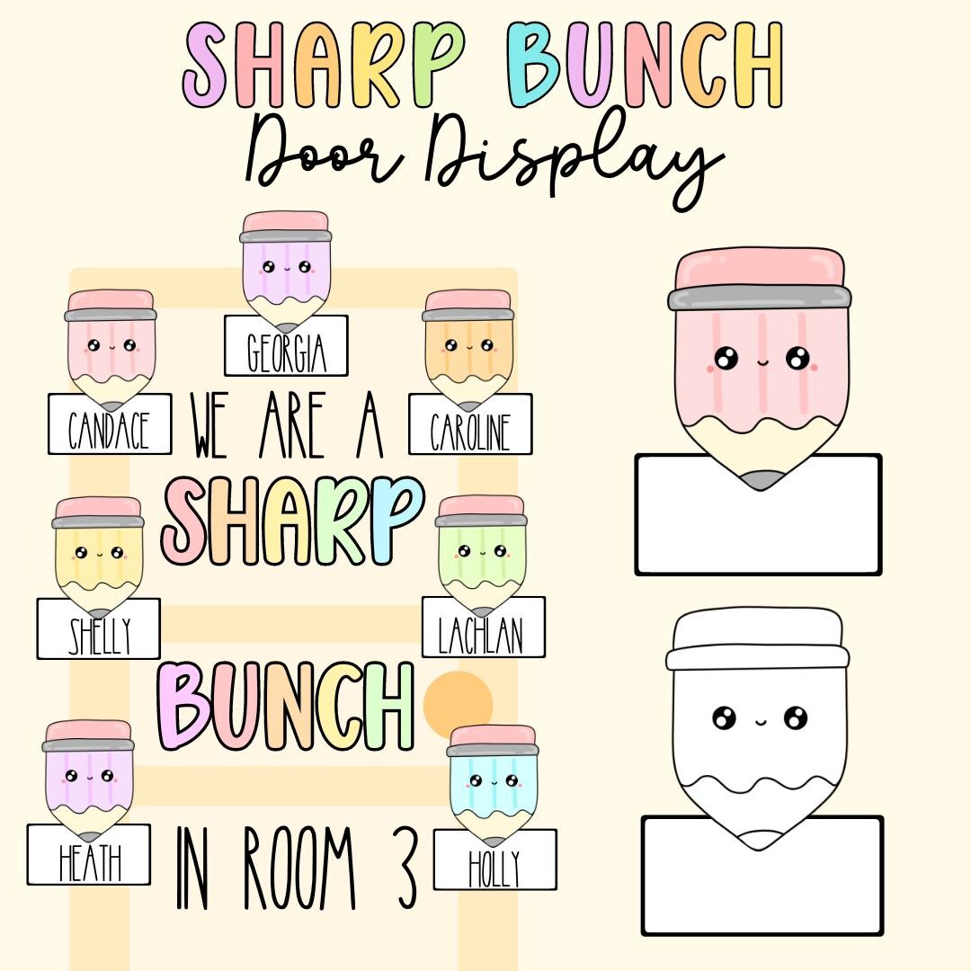 DIGITAL We Are a Sharp Bunch Door Display, Printable, Editable ...
