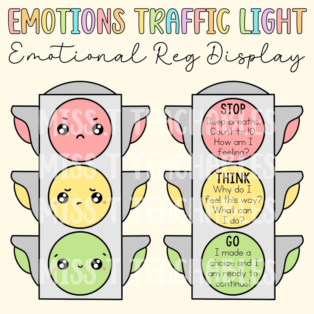 DIGITAL Emotions Traffic Light Display, Emotional Regulation, Classroom ...