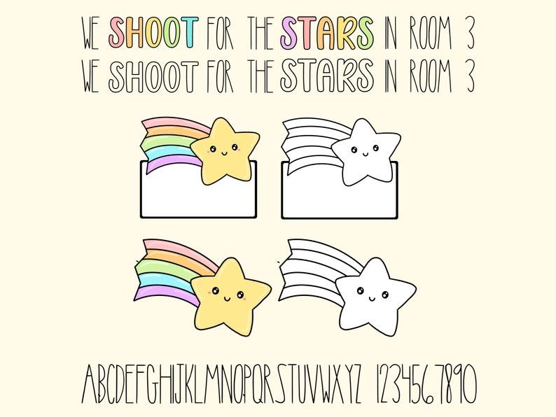 DIGITAL Shoot for the Stars Door Display, Printable, Editable, Download ...