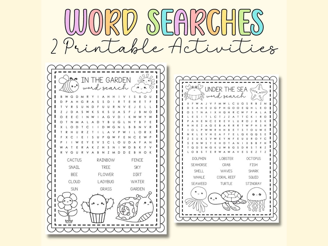 DIGITAL Word Search, Free Time Activities, Kids Word Search, Worth ...