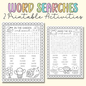 DIGITAL Word Search, Free Time Activities, Kids Word Search, Worth ...