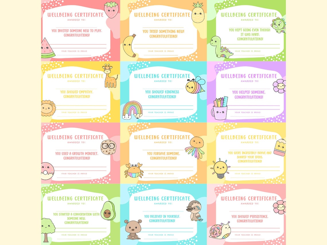 DIGITAL Wellbeing Praise Certificates for Milestones | Teachers ...