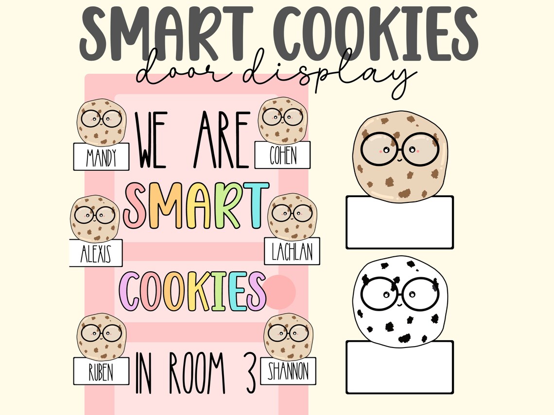 DIGITAL Digital Smart Cookie Door Display, Printable, Editable ...