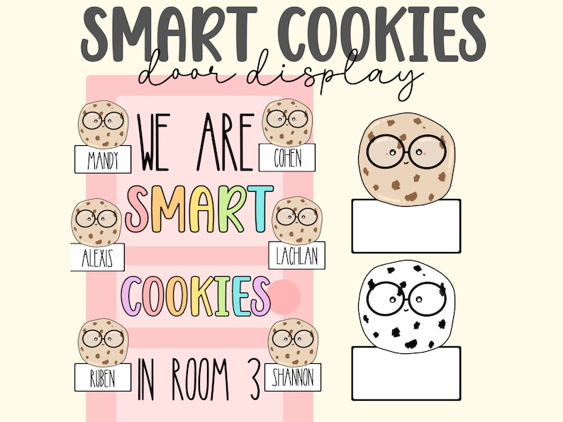 DIGITAL Digital Smart Cookie Door Display, Printable, Editable ...