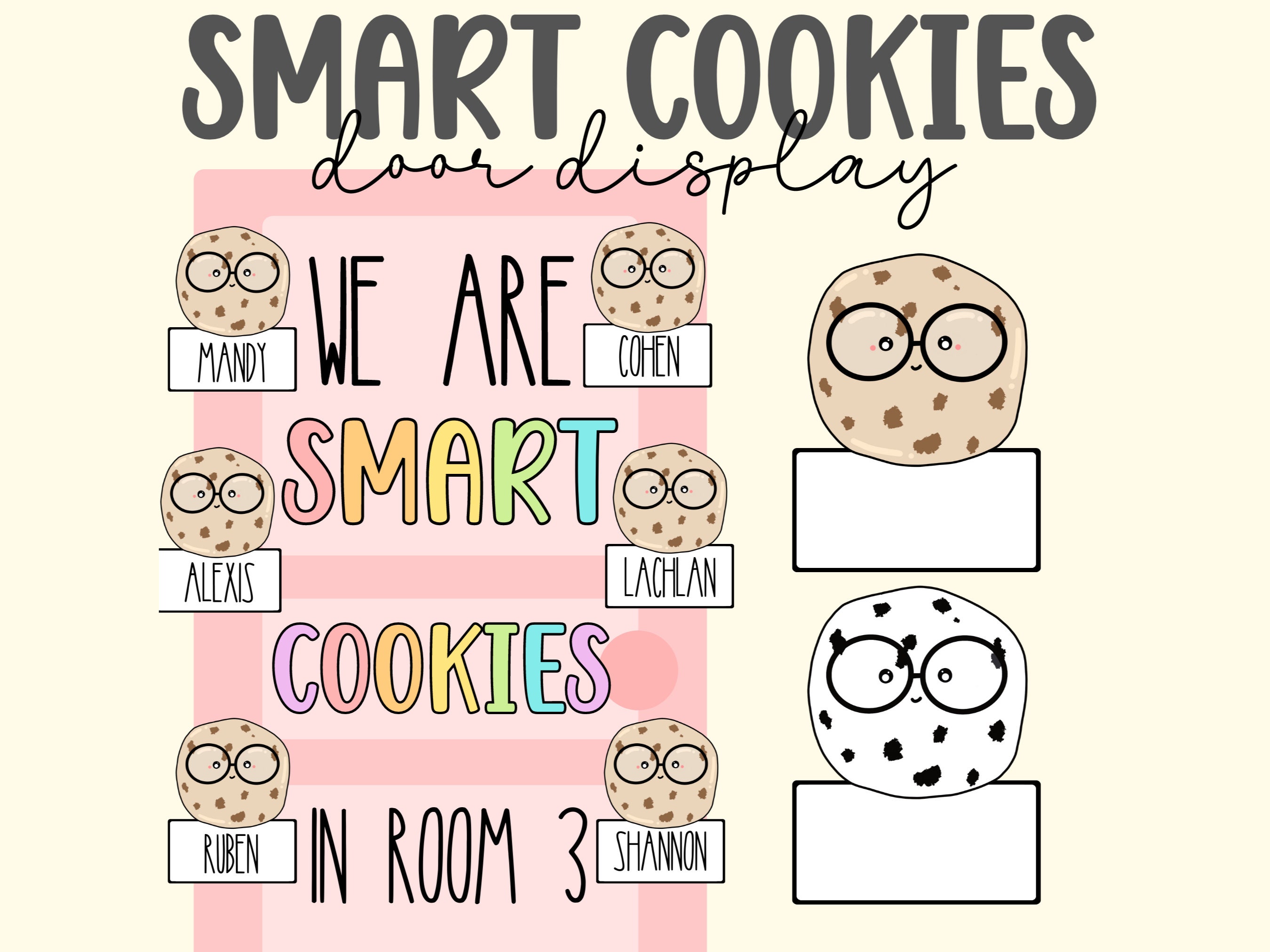 DIGITAL Digital Smart Cookie Door Display, Printable, Editable ...