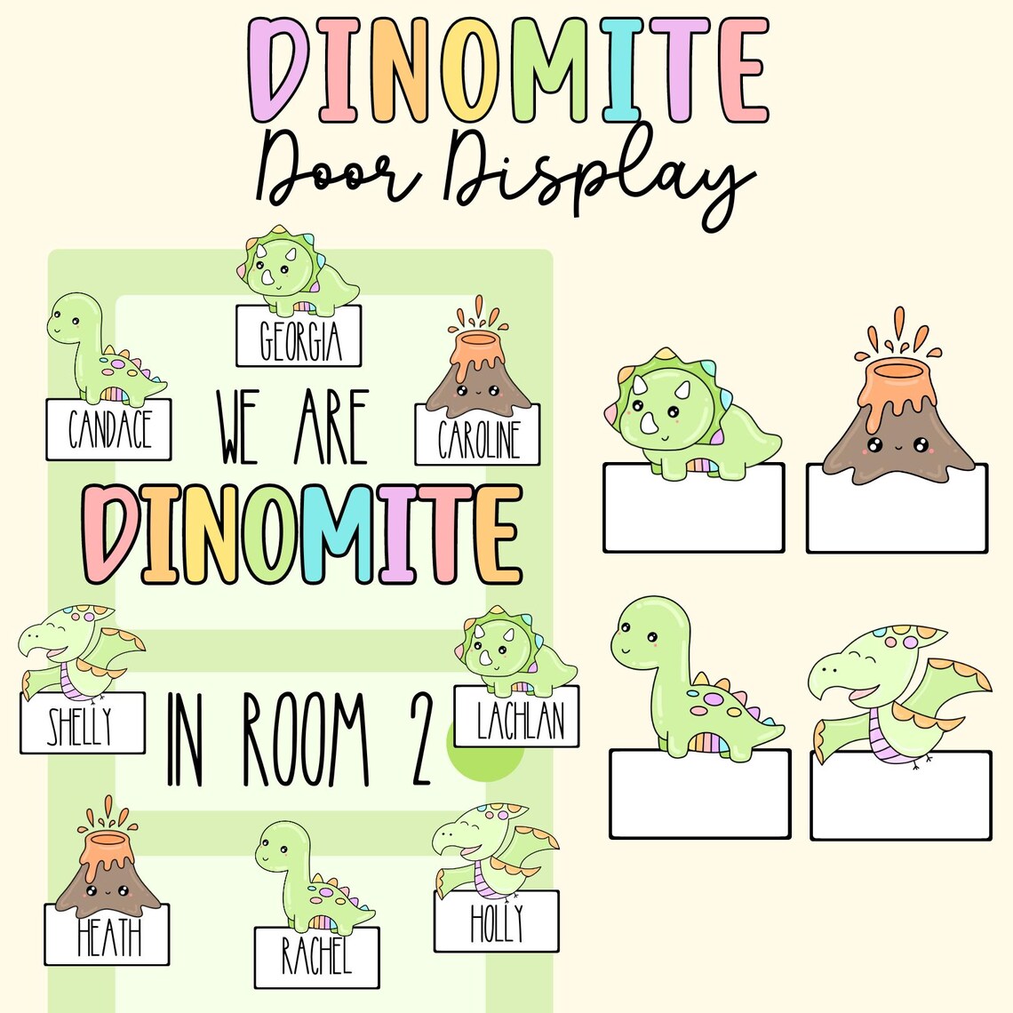 DIGITAL We Are Dinomite Door Display, Printable, Editable, Download ...
