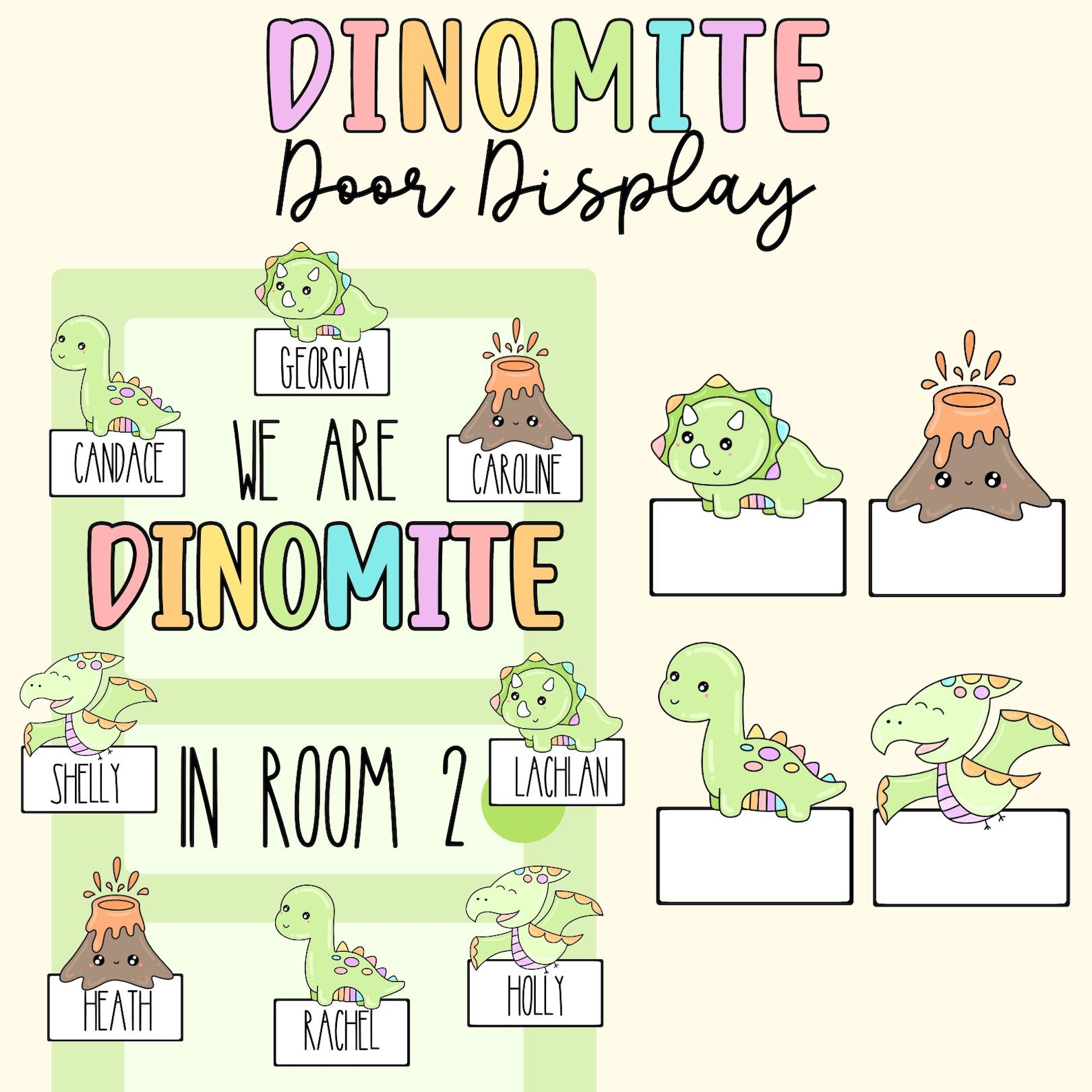 DIGITAL We Are Dinomite Door Display, Printable, Editable, Download ...